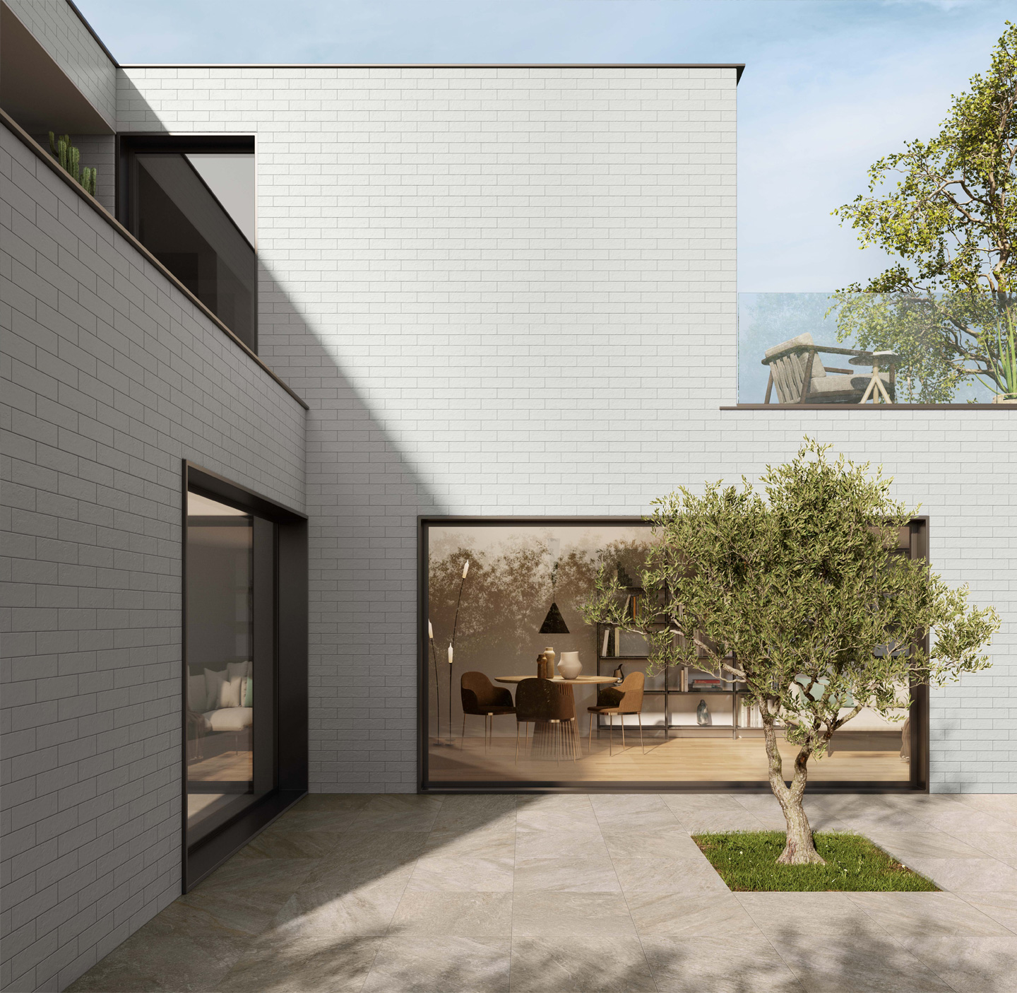 Brick effect porcelain stoneware tiles with a contemporary feel ...