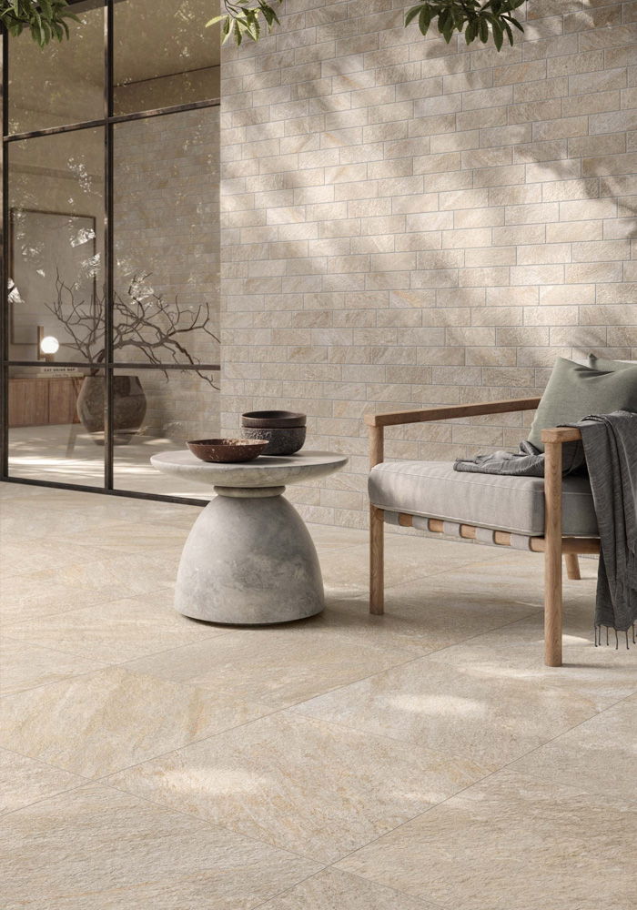 Brick effect porcelain stoneware tiles with a contemporary feel ...