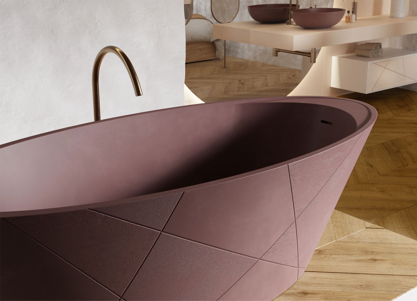 Acquabella, new cut-to-size bathroom collections: high definition textures