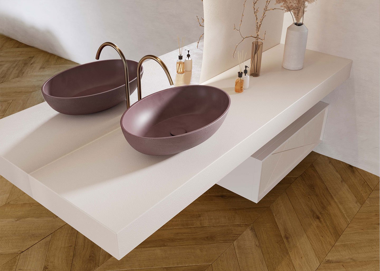 Acquabella, new cut-to-size bathroom collections: high definition textures