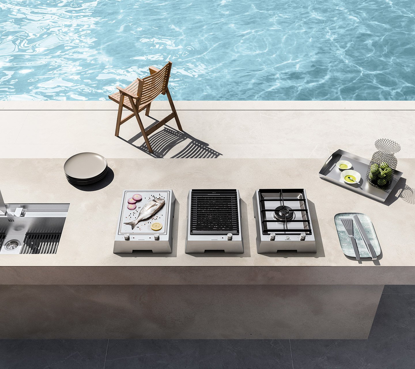 Barazza collection for outdoor kitchen: freedom turns on the imagination
