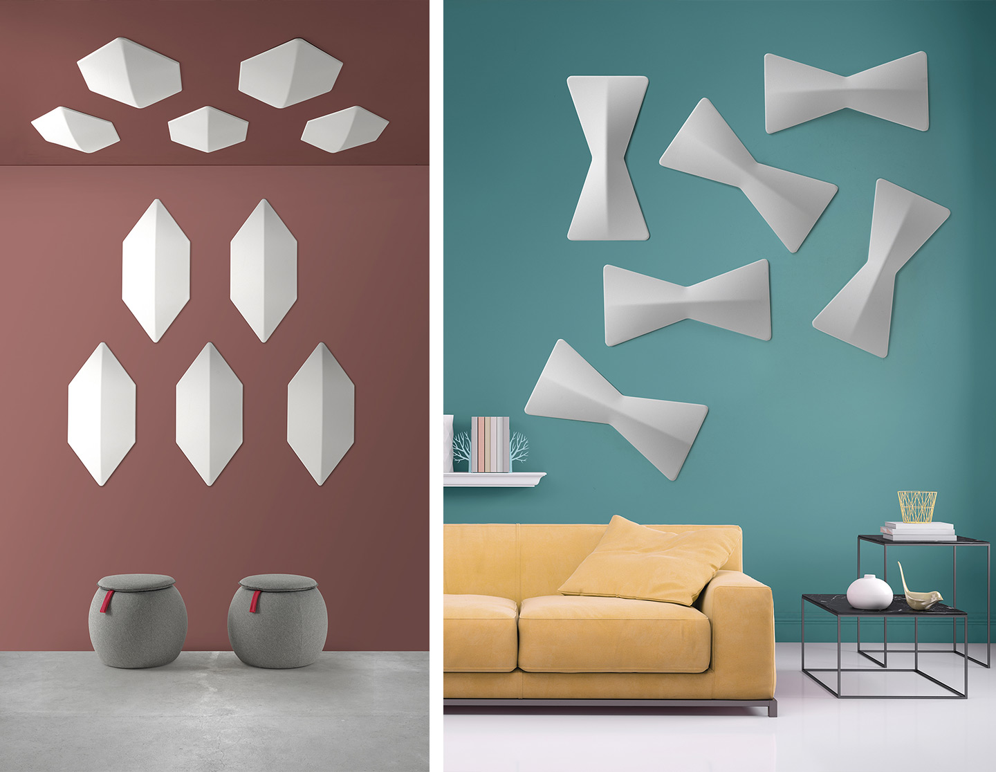 Modular sound-absorbing system Caimi Snowsound: aesthetic and acoustic ...