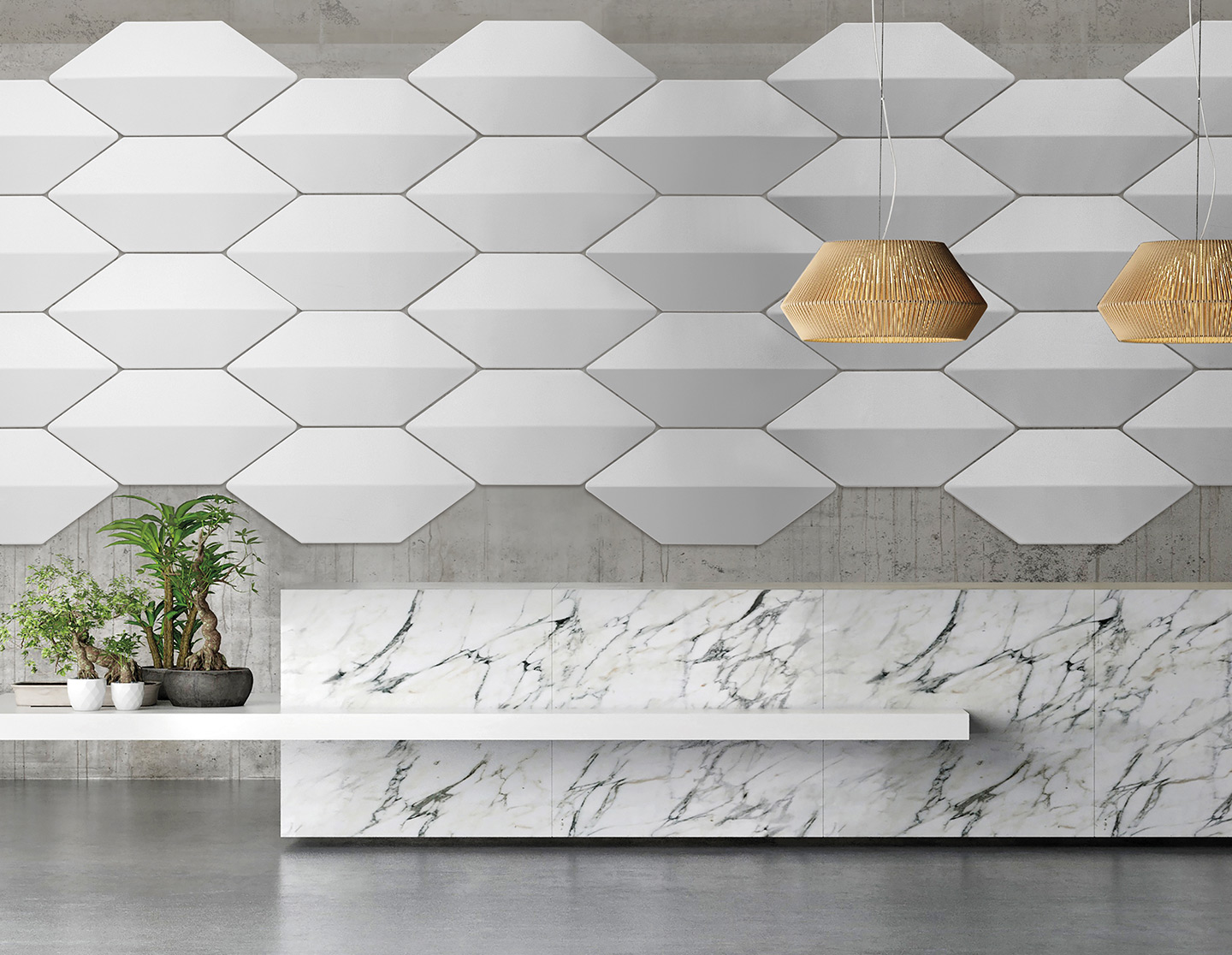 Modular sound-absorbing system Caimi Snowsound: aesthetic and acoustic ...