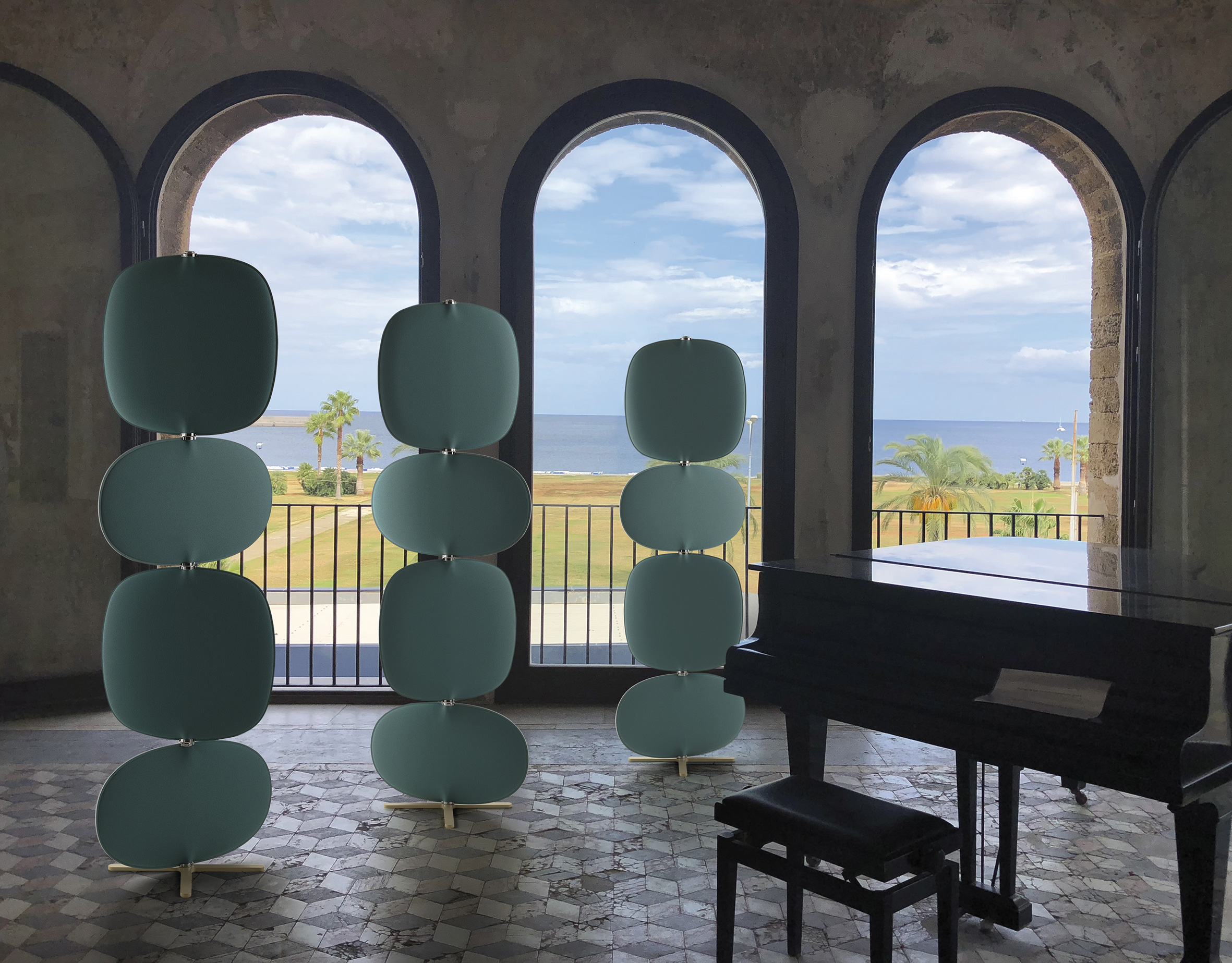 Modular sound-absorbing system Caimi Snowsound: aesthetic and acoustic ...