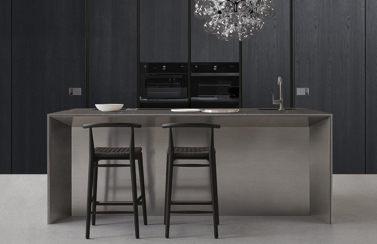 Arclinea Thea, the handle-free kitchen design by Antonio Citterio