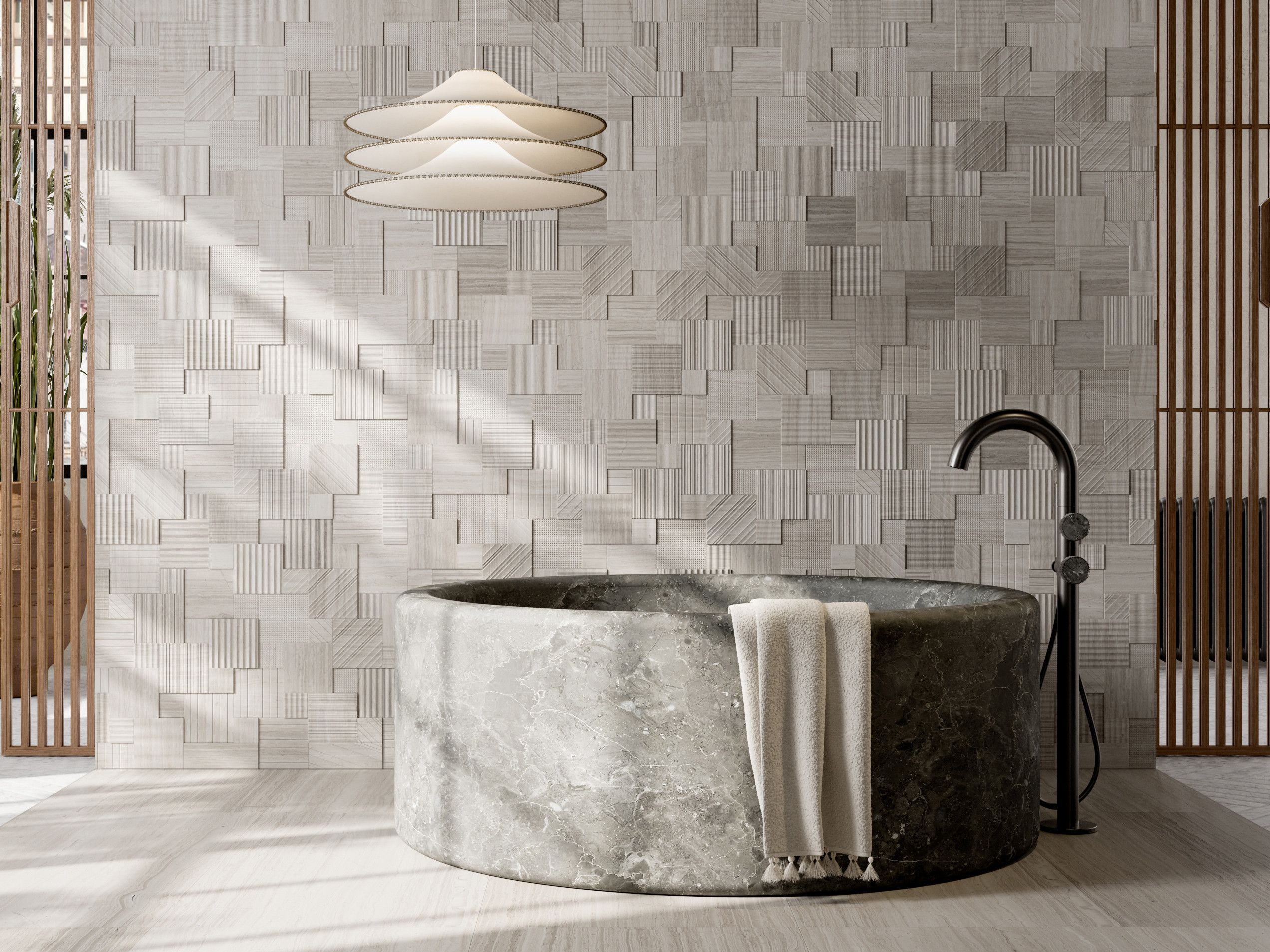 Salvatori marble Spaghetti tap designed by Elisa Ossino