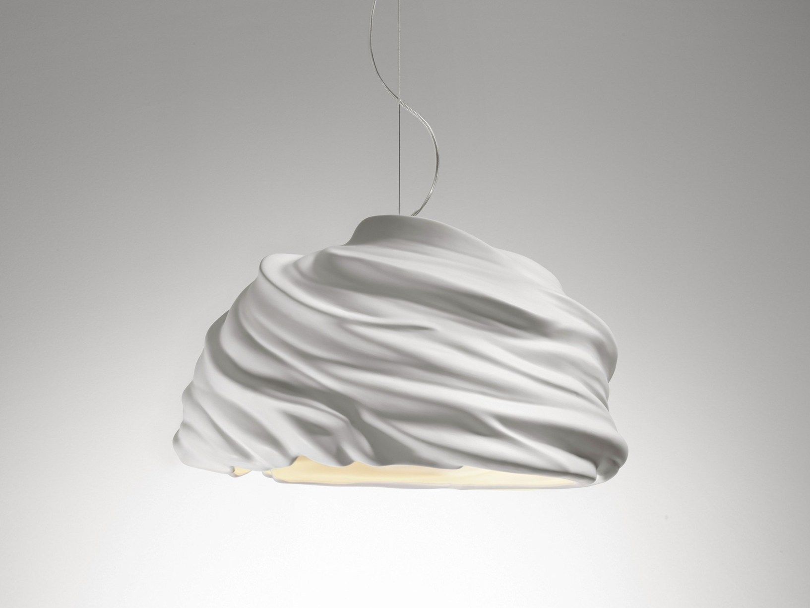 Cyclone lamp at 'What Goes Behind...' exhibition in London