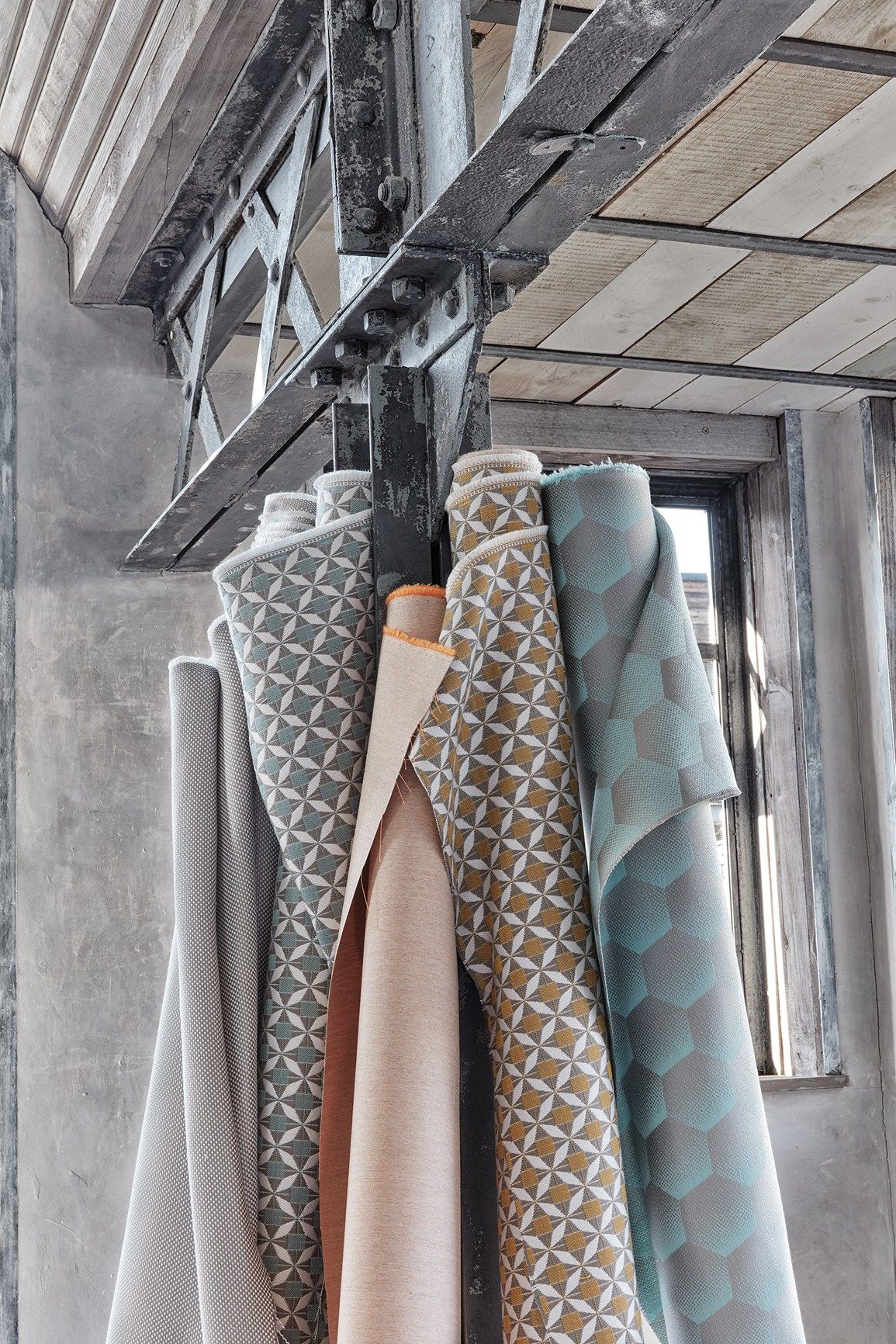 Textiles inspired by Scandinavian style combined with industrial chic