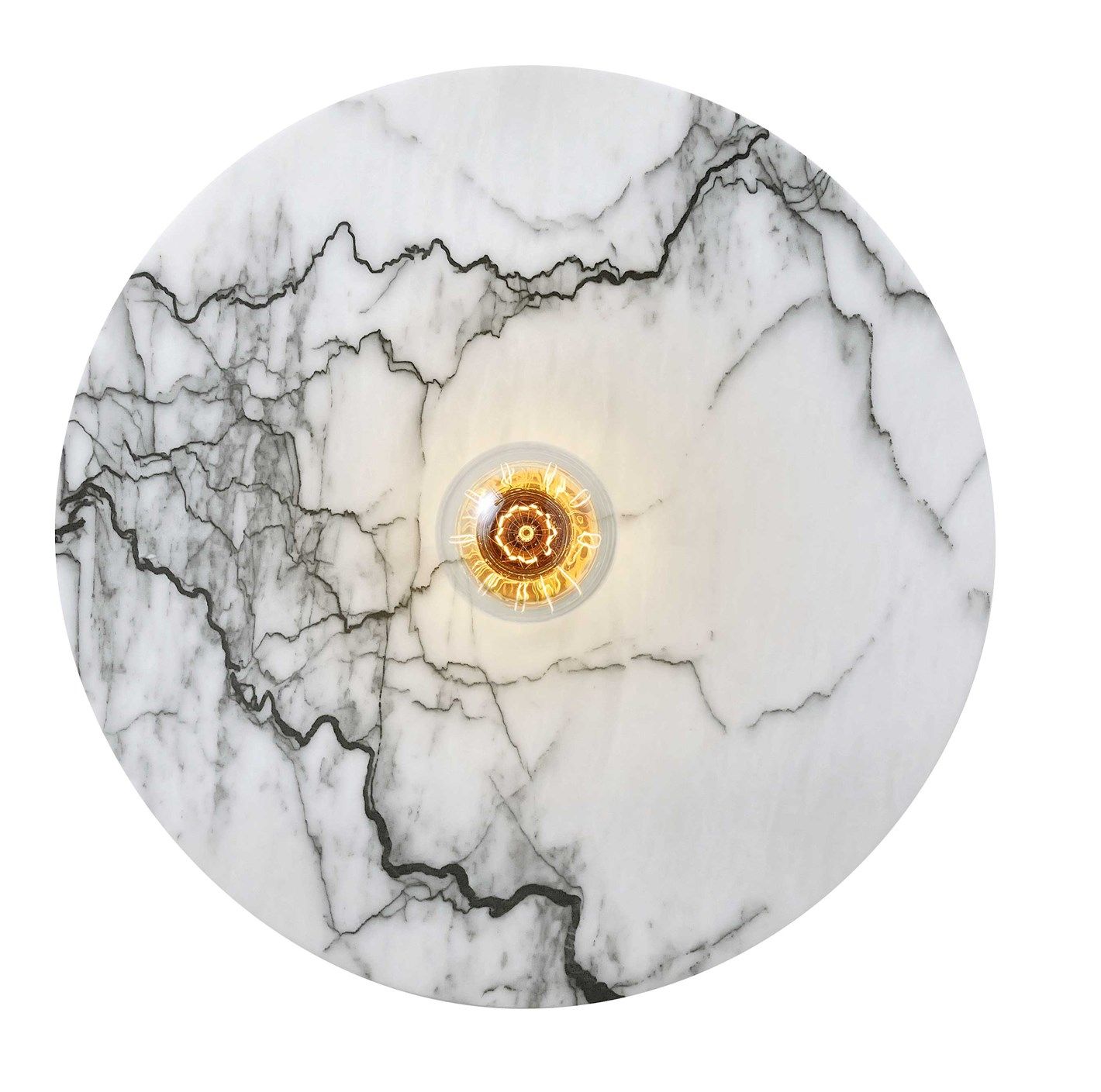 Plaster, glass, marble. Light inspired by matter