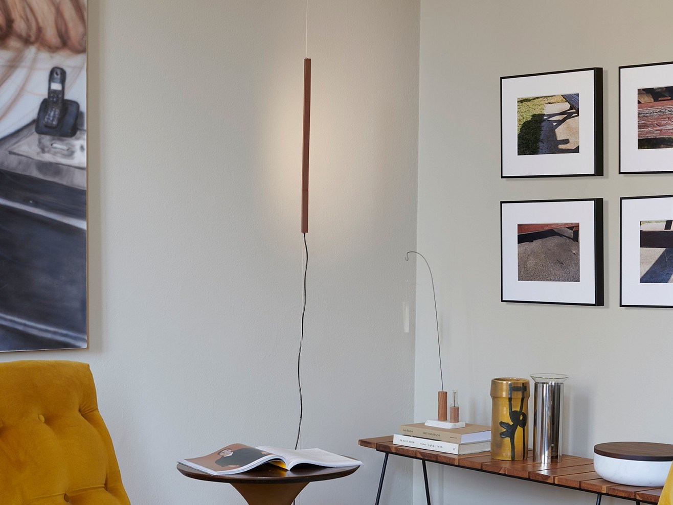 A Slender Graphic Mark Conceals the Light Source