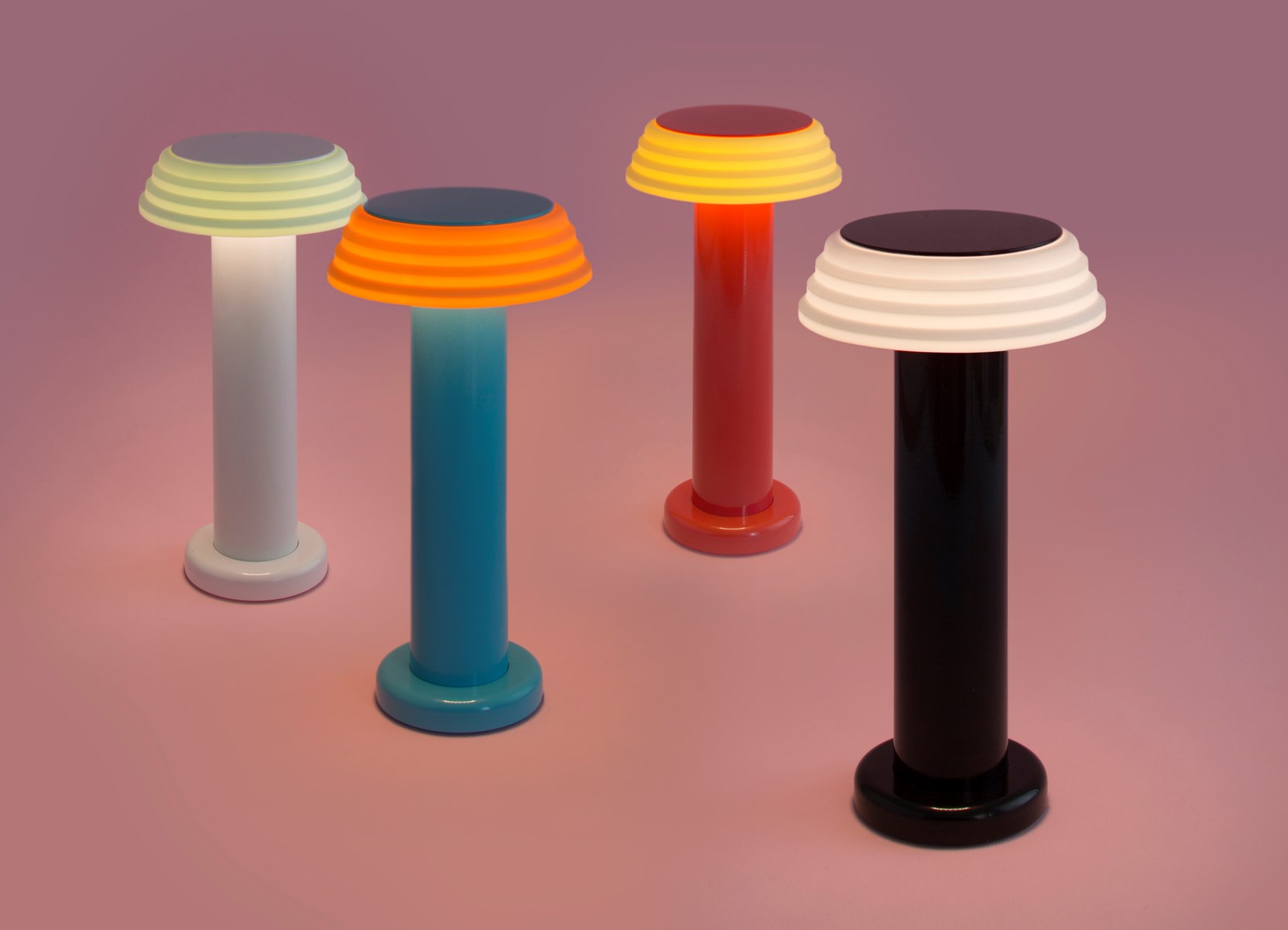 Shades silicone lamps by Sowden on show at Fuorisalone