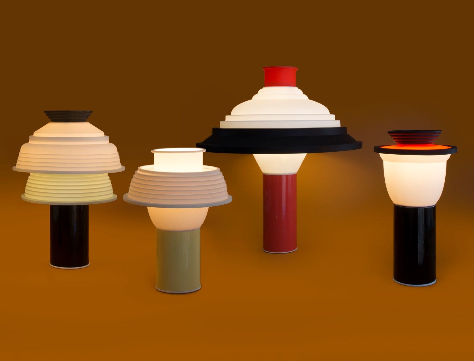 Shades silicone lamps by Sowden on show at Fuorisalone