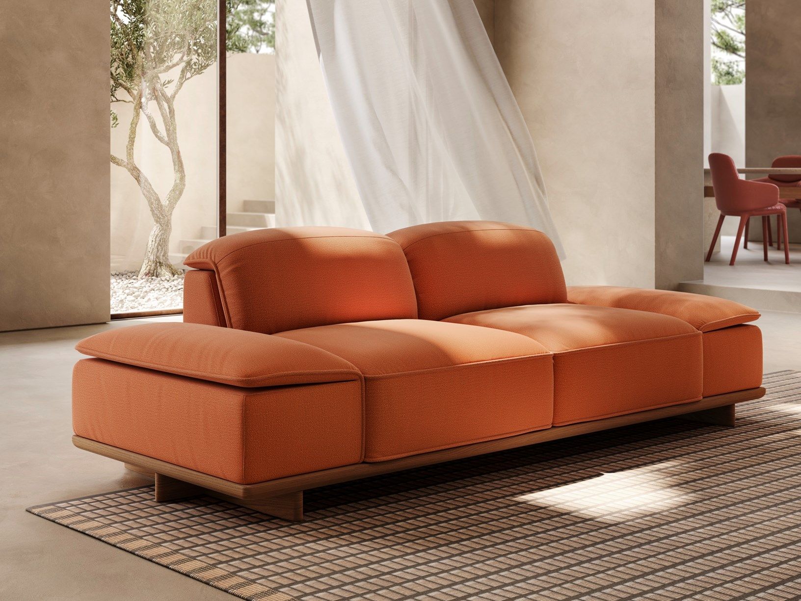 Natuzzi sofas and poufs at Fuorisalone 2022