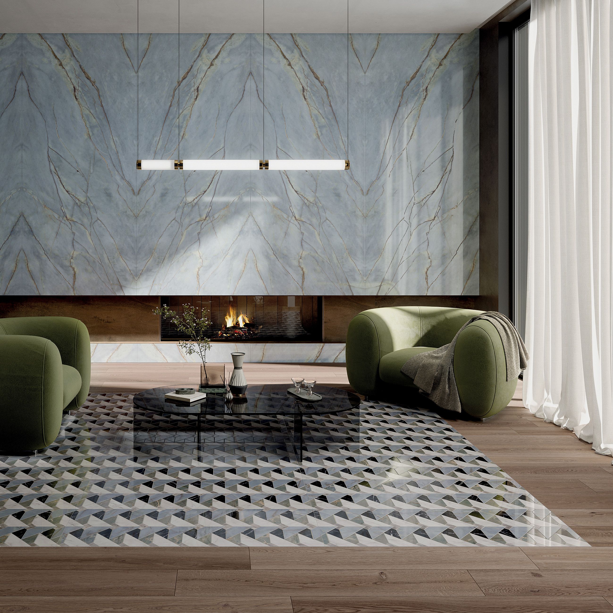 New version for SENSI marble-effect ceramic tile collection by ABK