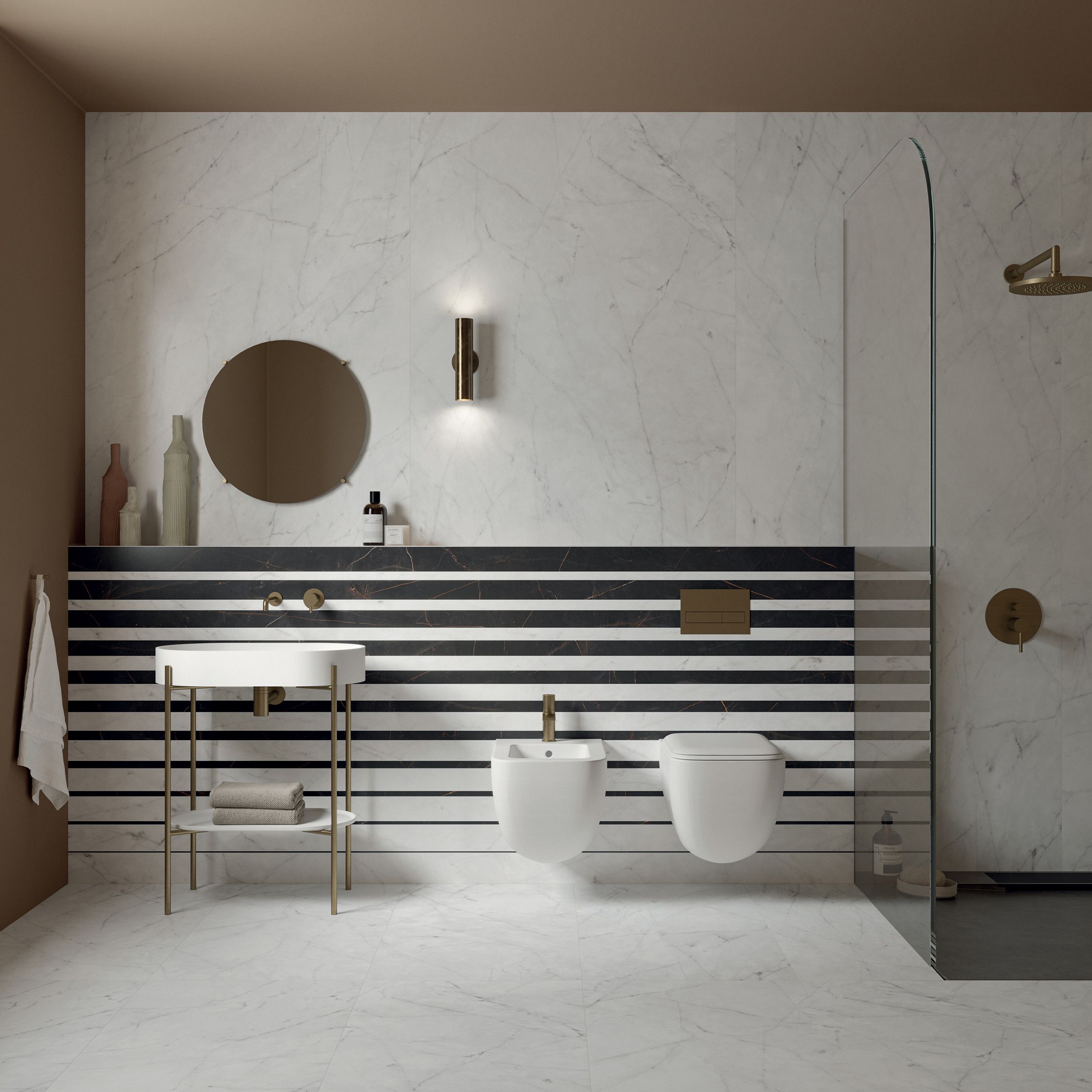 New version for SENSI marble-effect ceramic tile collection by ABK