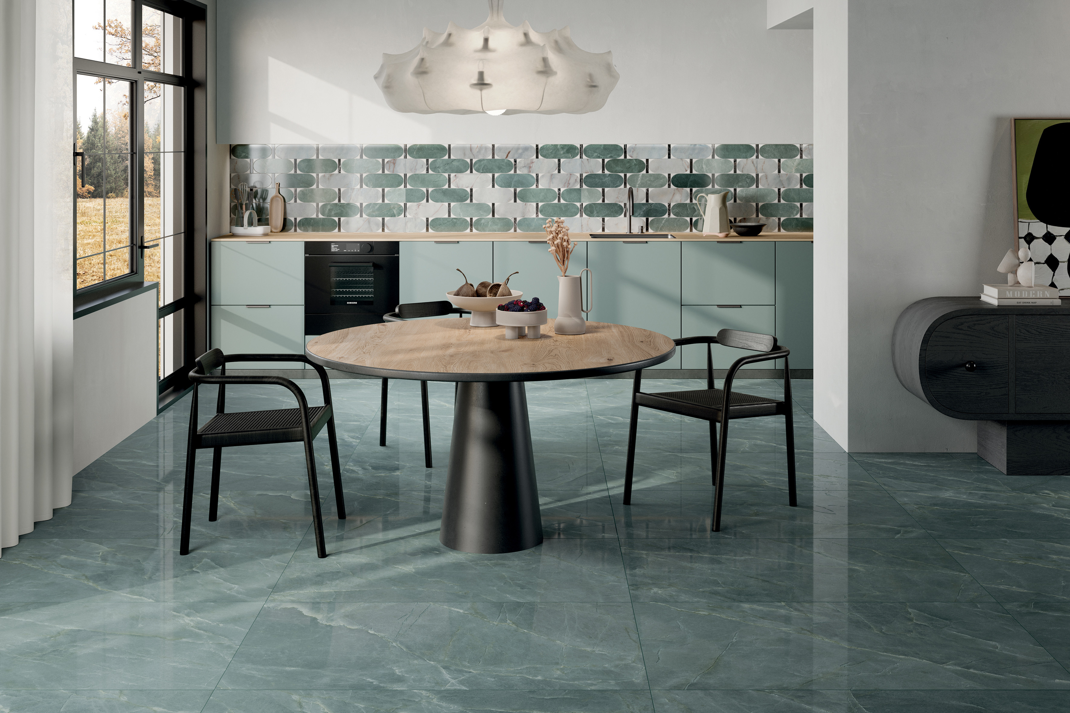 New version for SENSI marble-effect ceramic tile collection by ABK