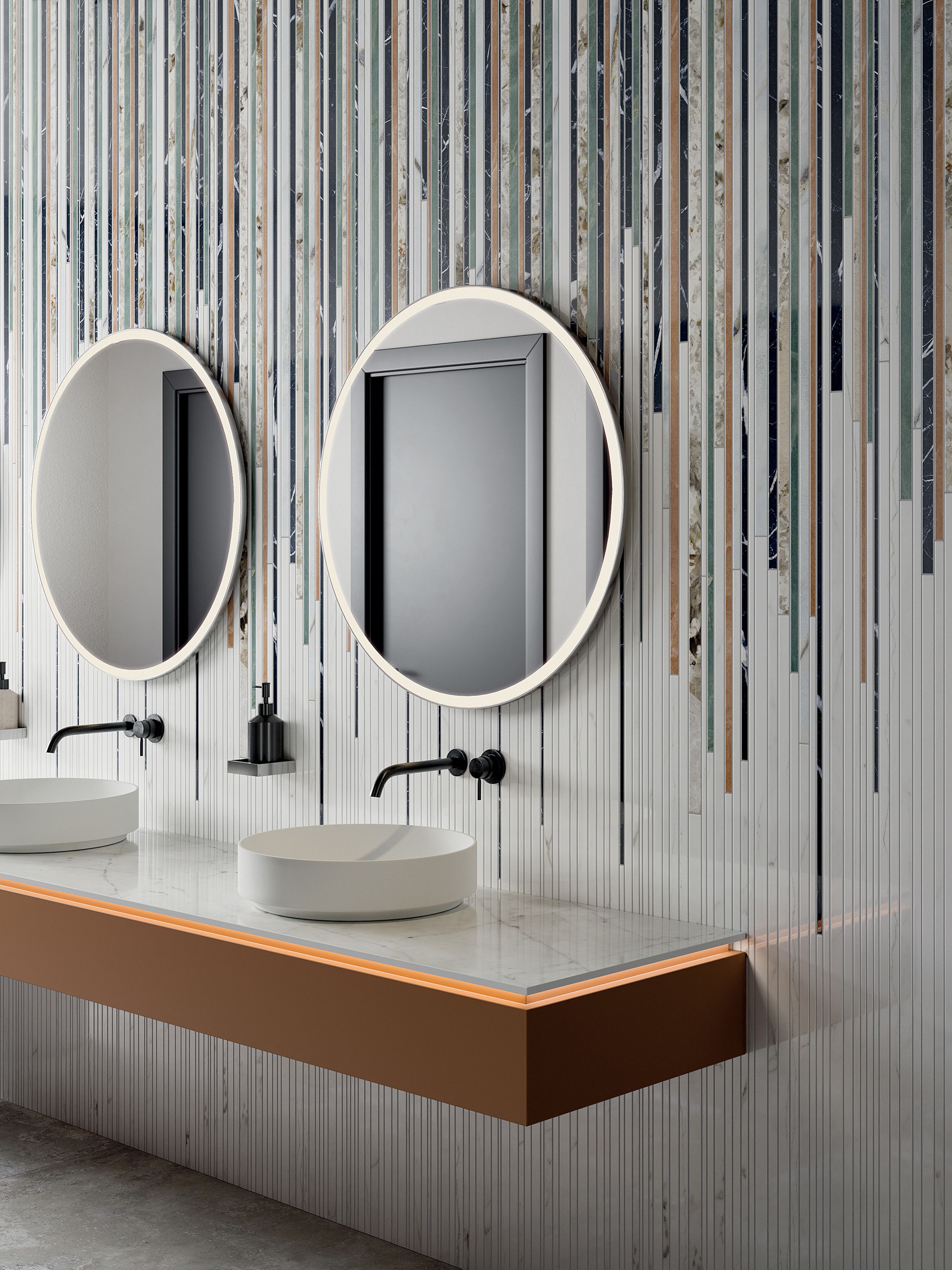 New version for SENSI marble-effect ceramic tile collection by ABK