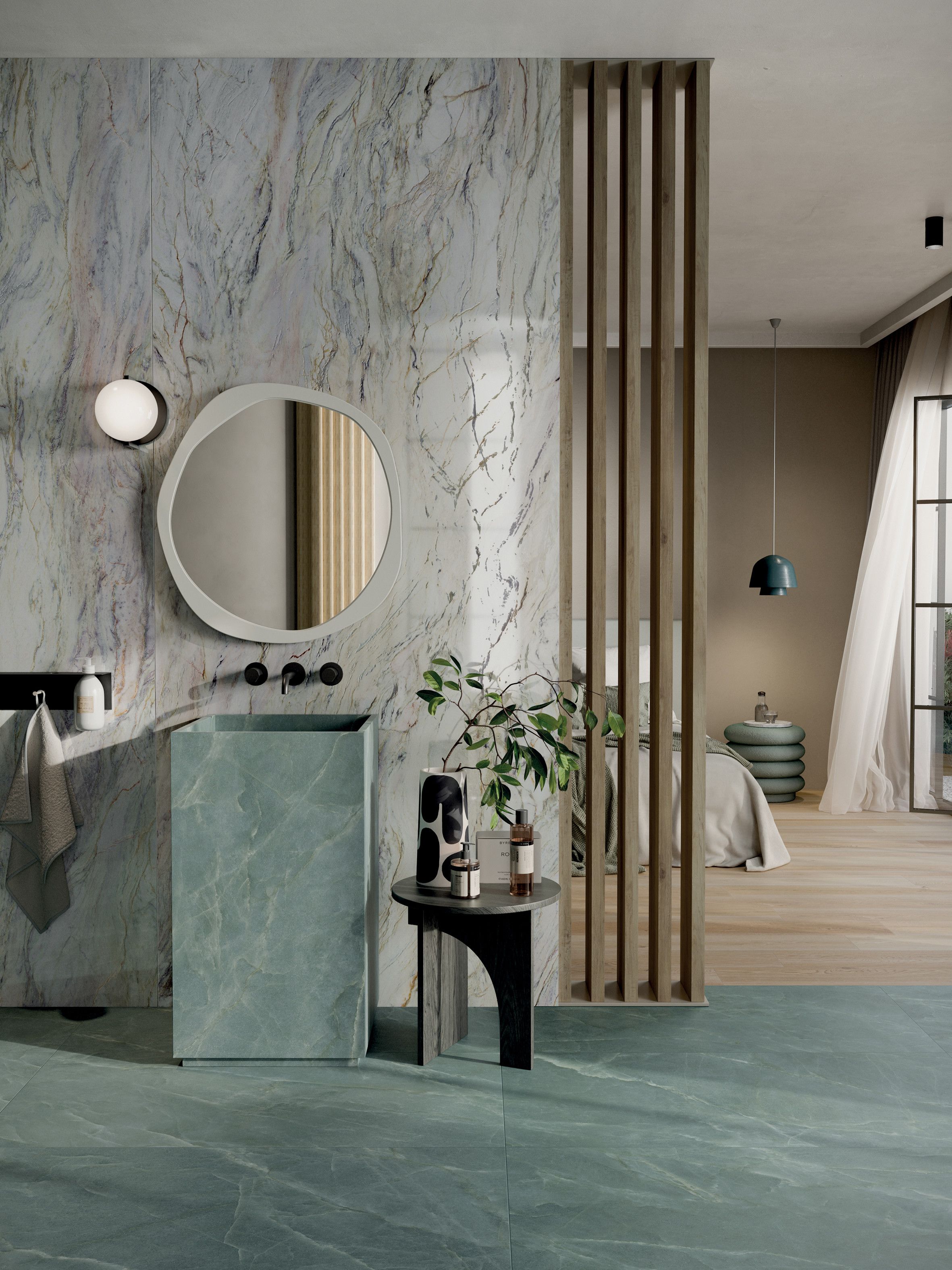 New version for SENSI marble-effect ceramic tile collection by ABK