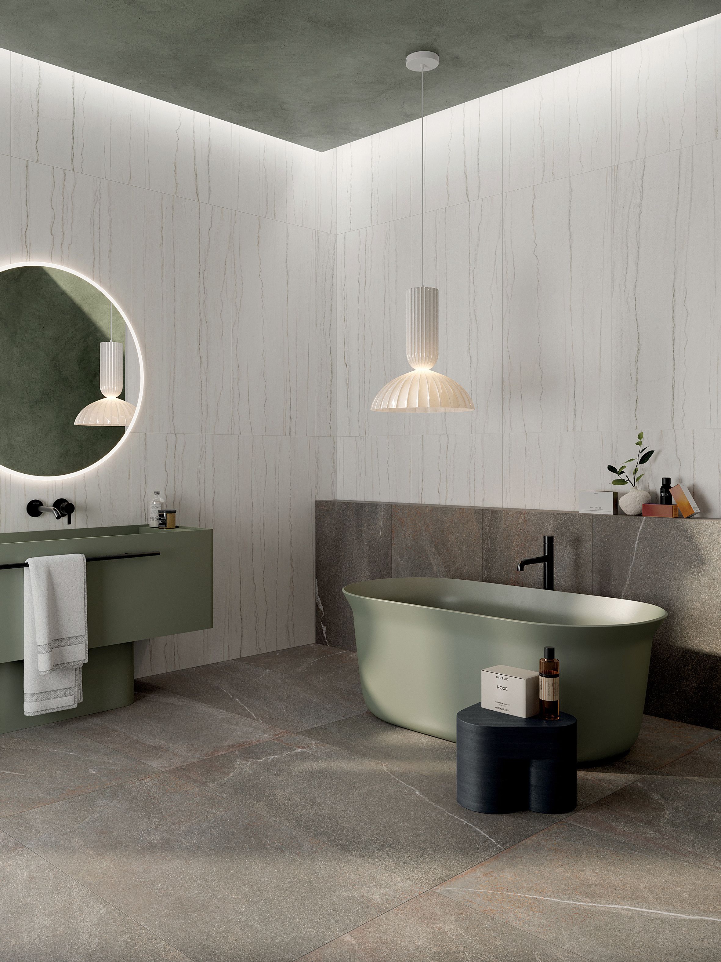 New version for SENSI marble-effect ceramic tile collection by ABK