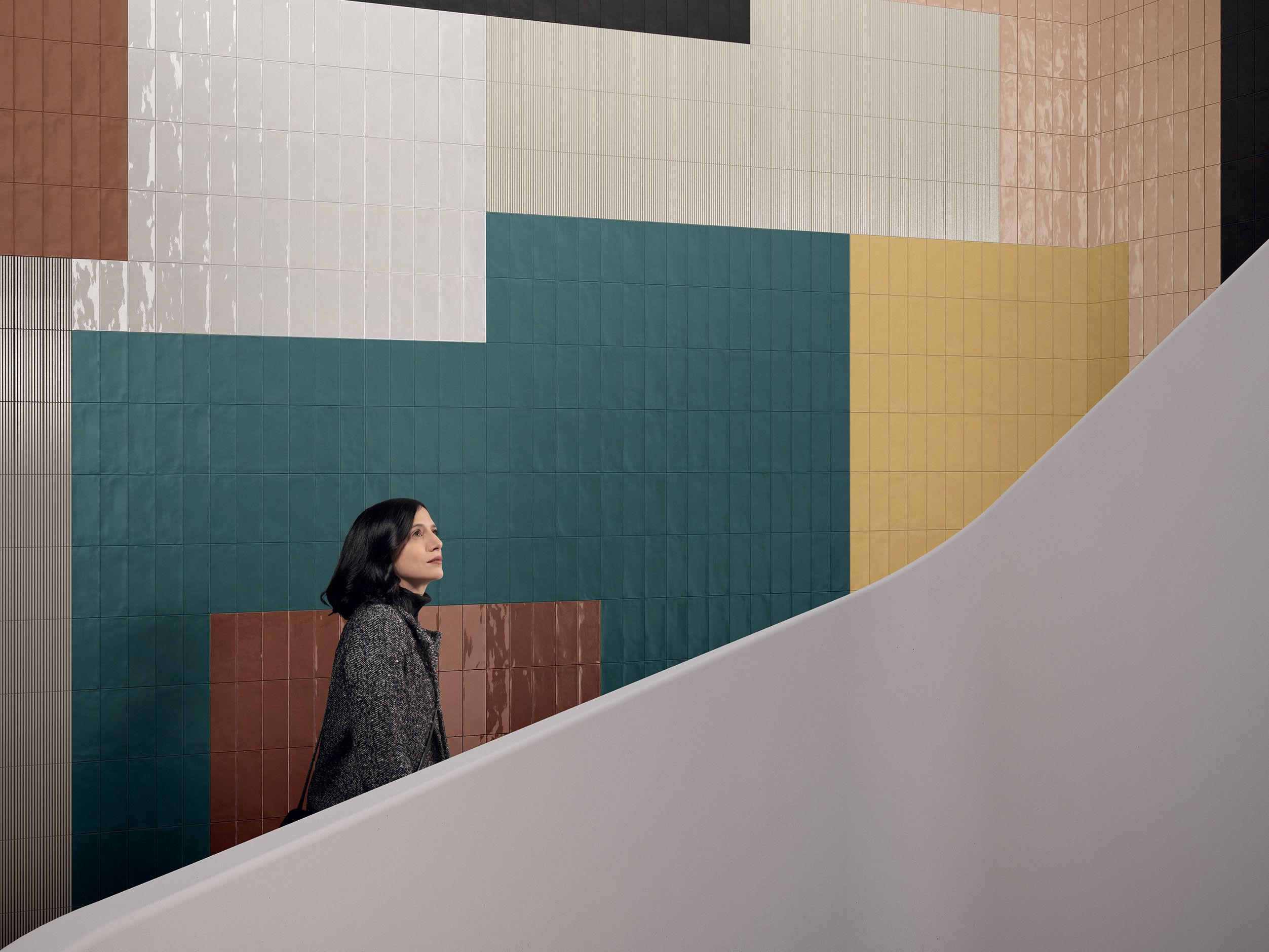 Abacus ceramic wall tiles by Ergon on display at Cersaie 2022