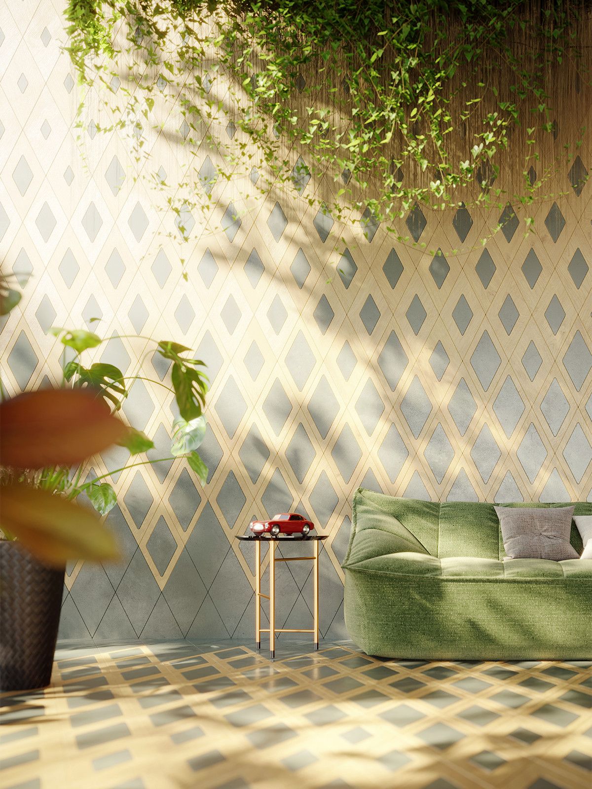 Impulso wooden tile by Corà Parquet designed by Pininfarina Architecture