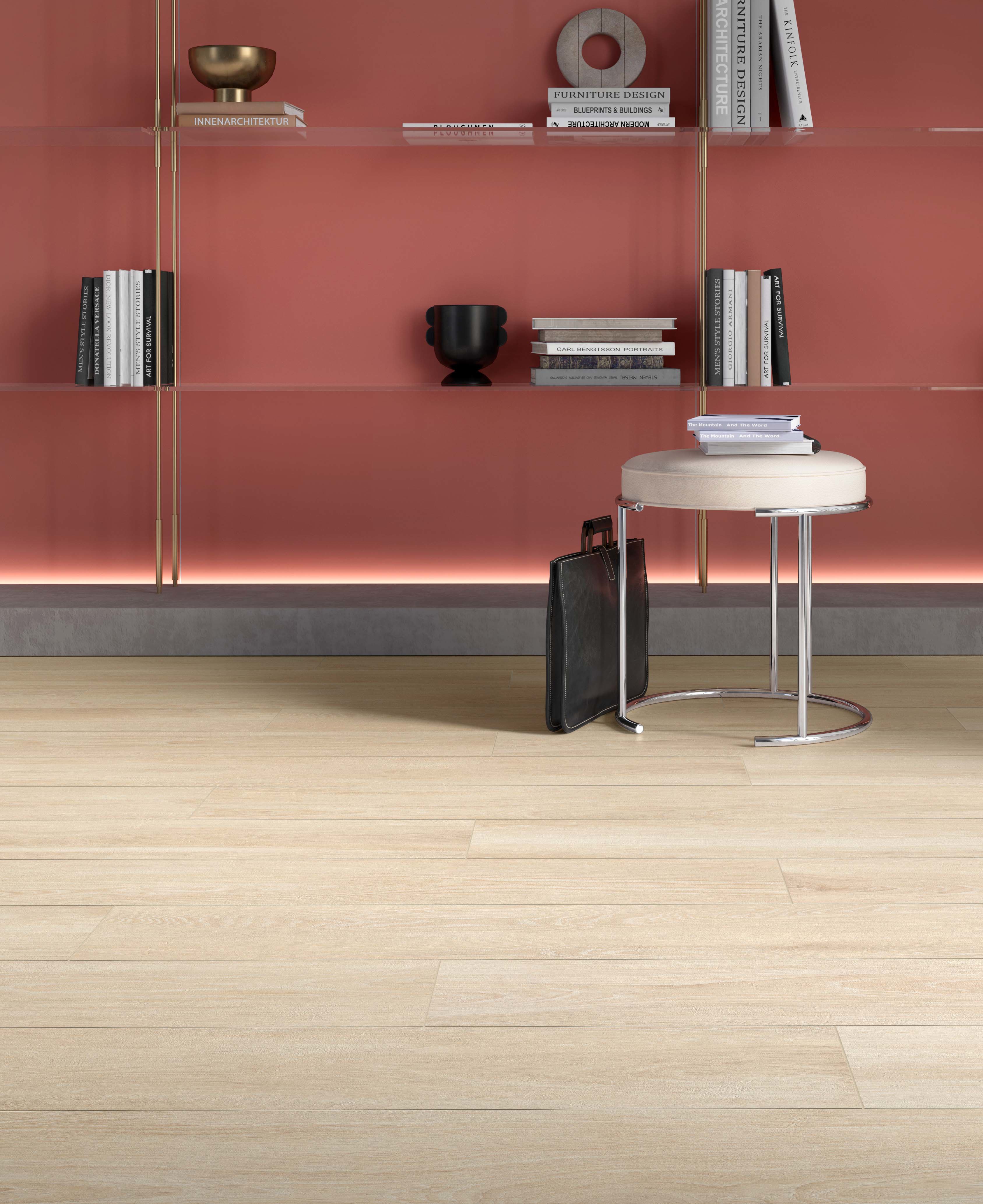 Shades of red in Casalgrande Padana porcelain stoneware tiles