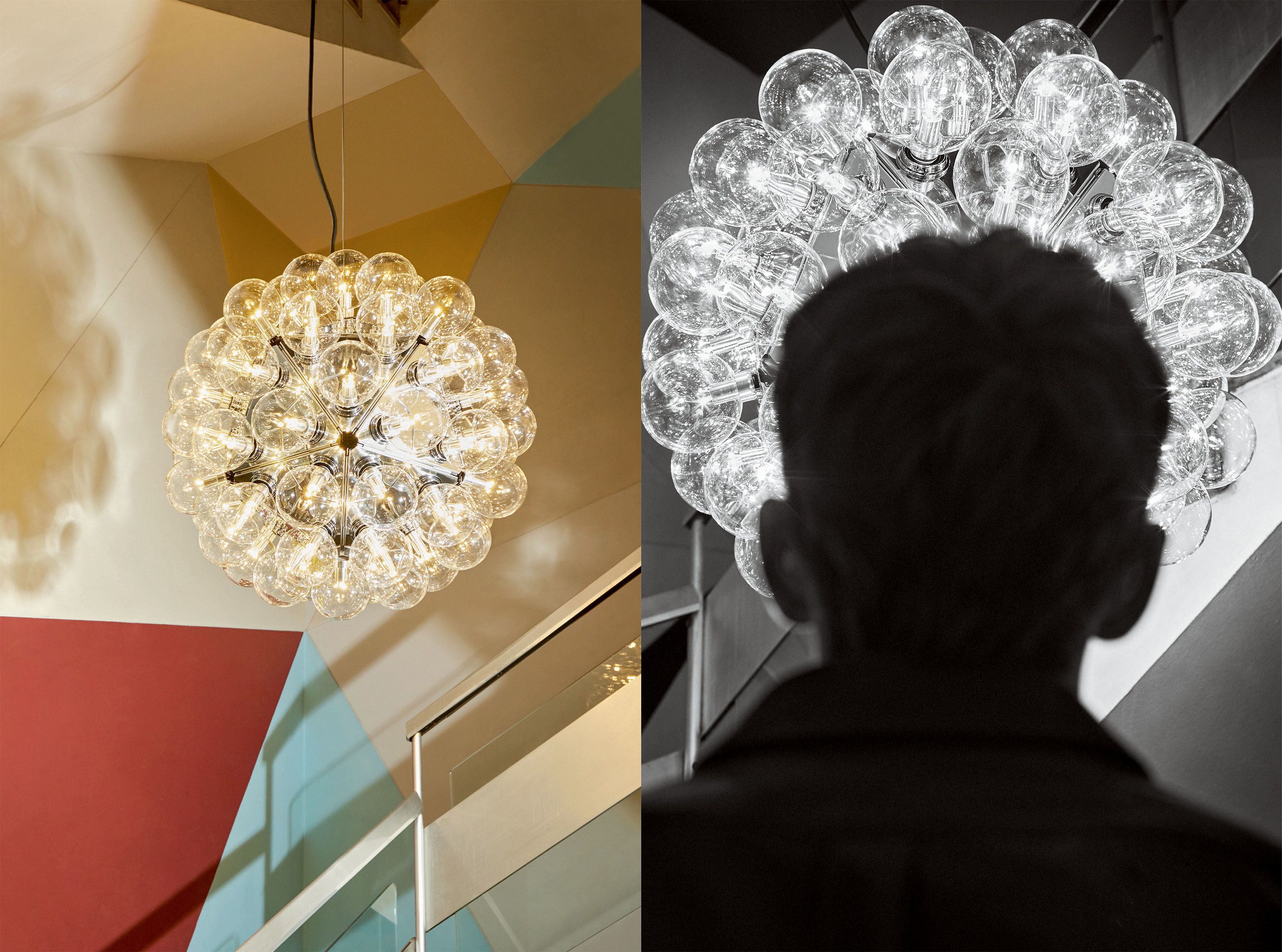 Flos icons showcased in a visual narrative by Barbara Corti and Omar Sosa