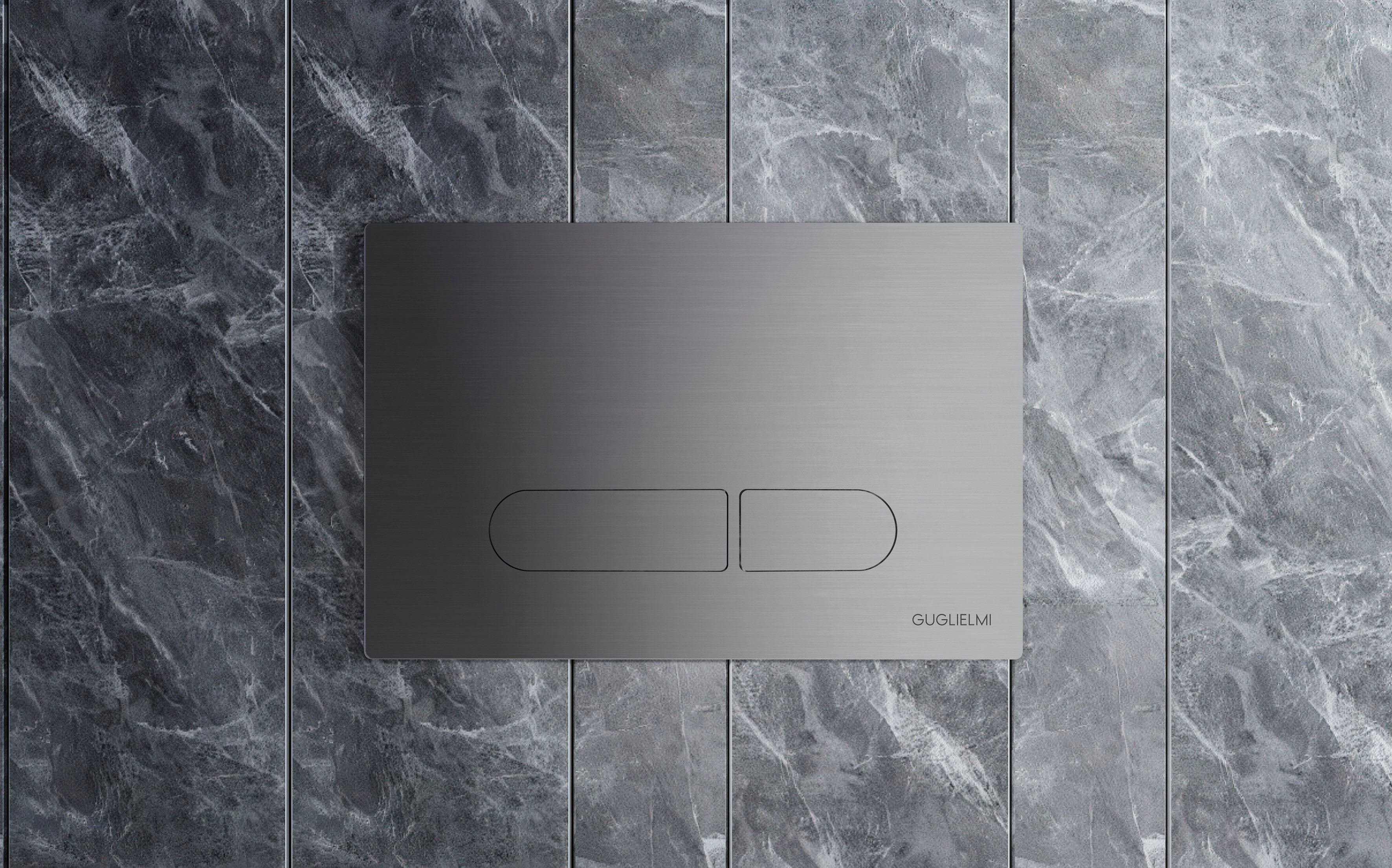 Le placche di comando per wc Guglielmi in ottone e acciaio inox