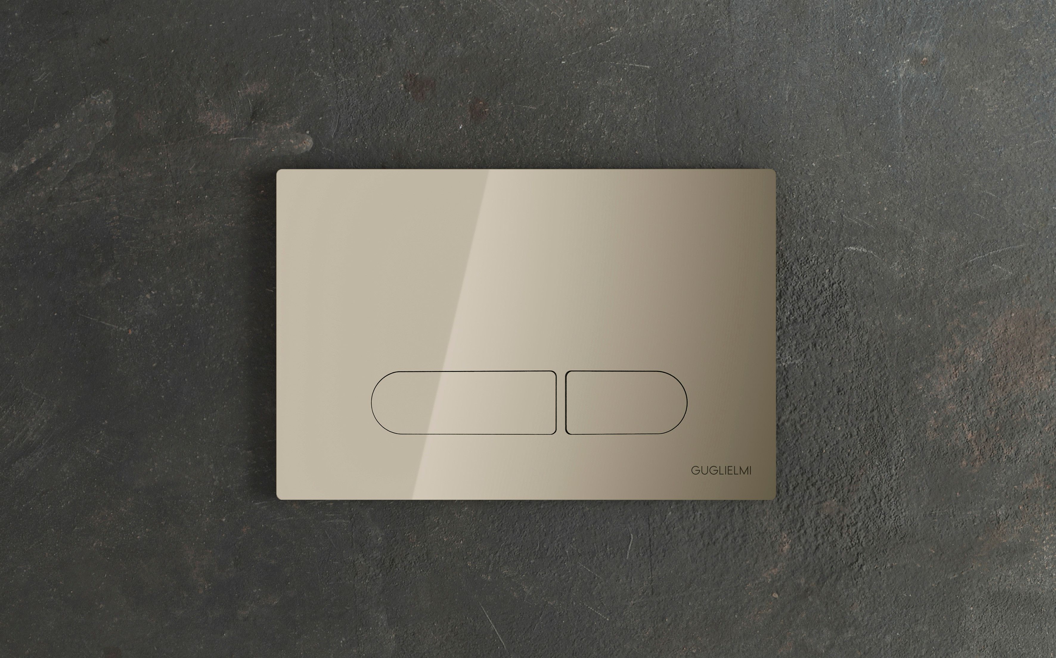 Le placche di comando per wc Guglielmi in ottone e acciaio inox