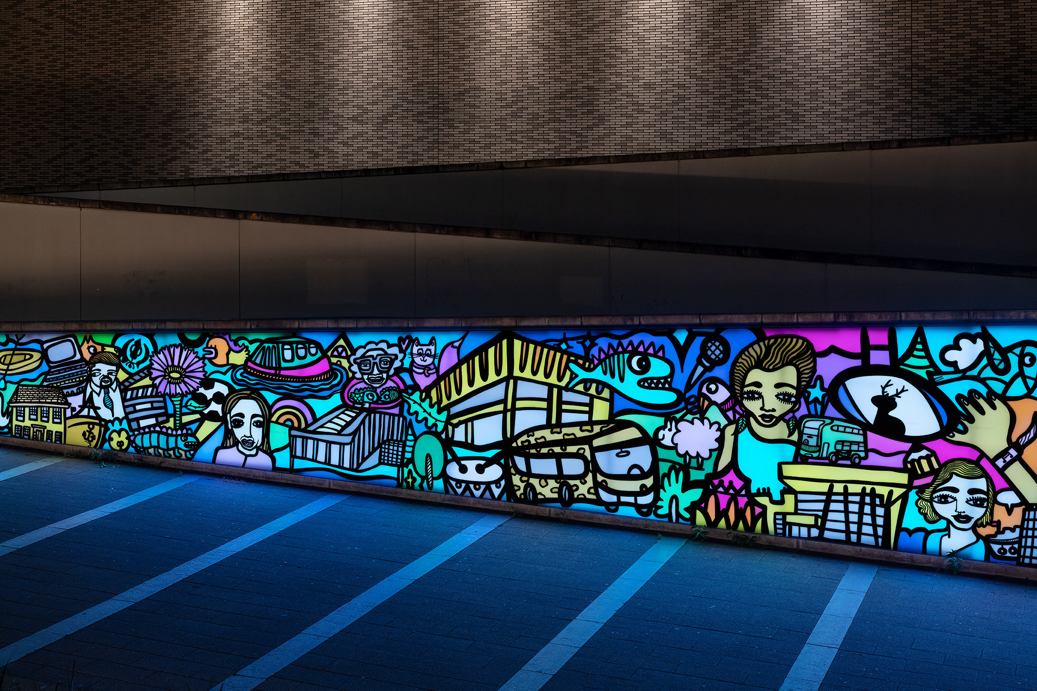 Solid Surface HIMACS for a backlit mural in Reading