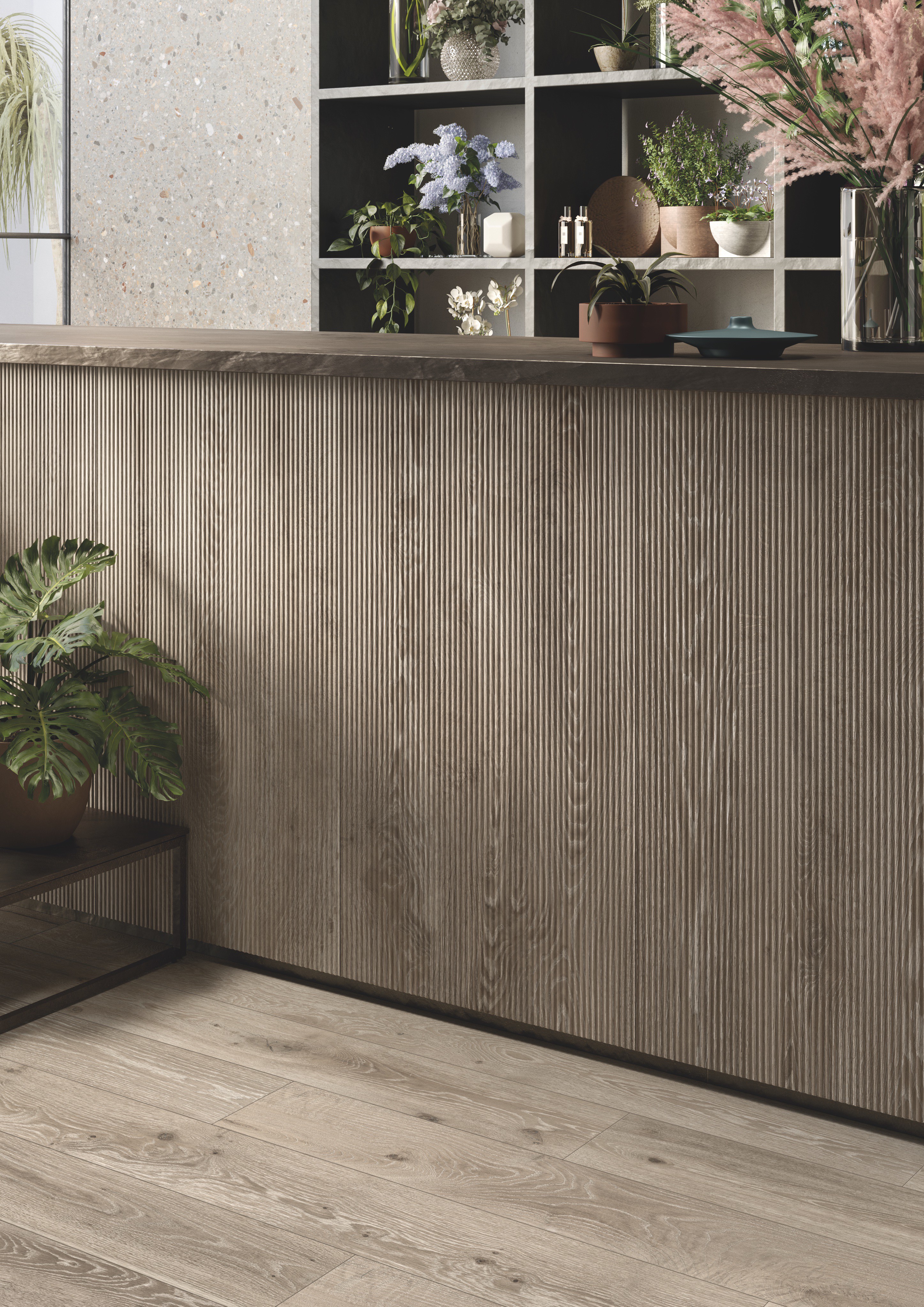 Unica is the new Keope wood-effect stoneware covering