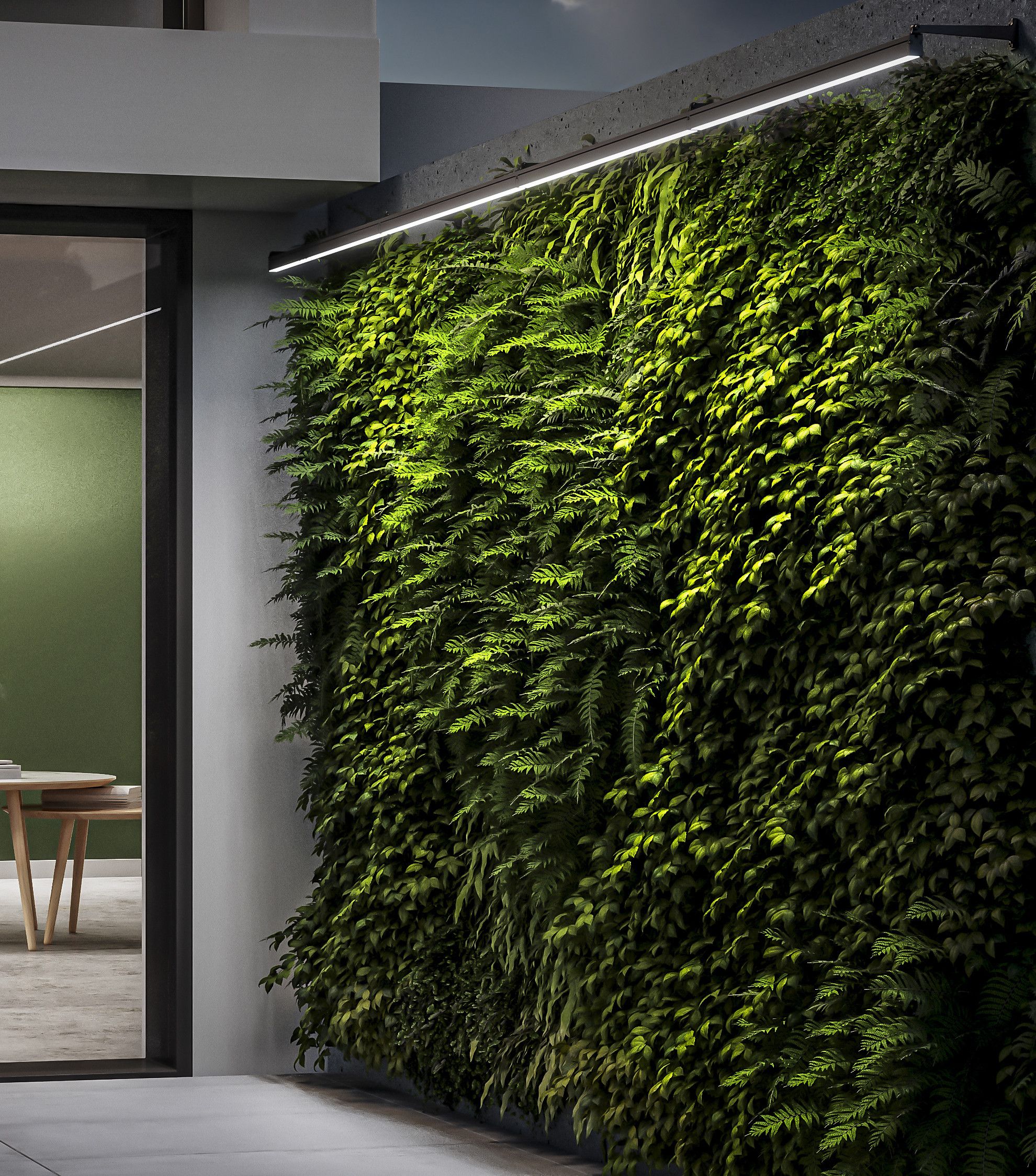 The linear lighting profile Linealuce by iGuzzini for outdoor space