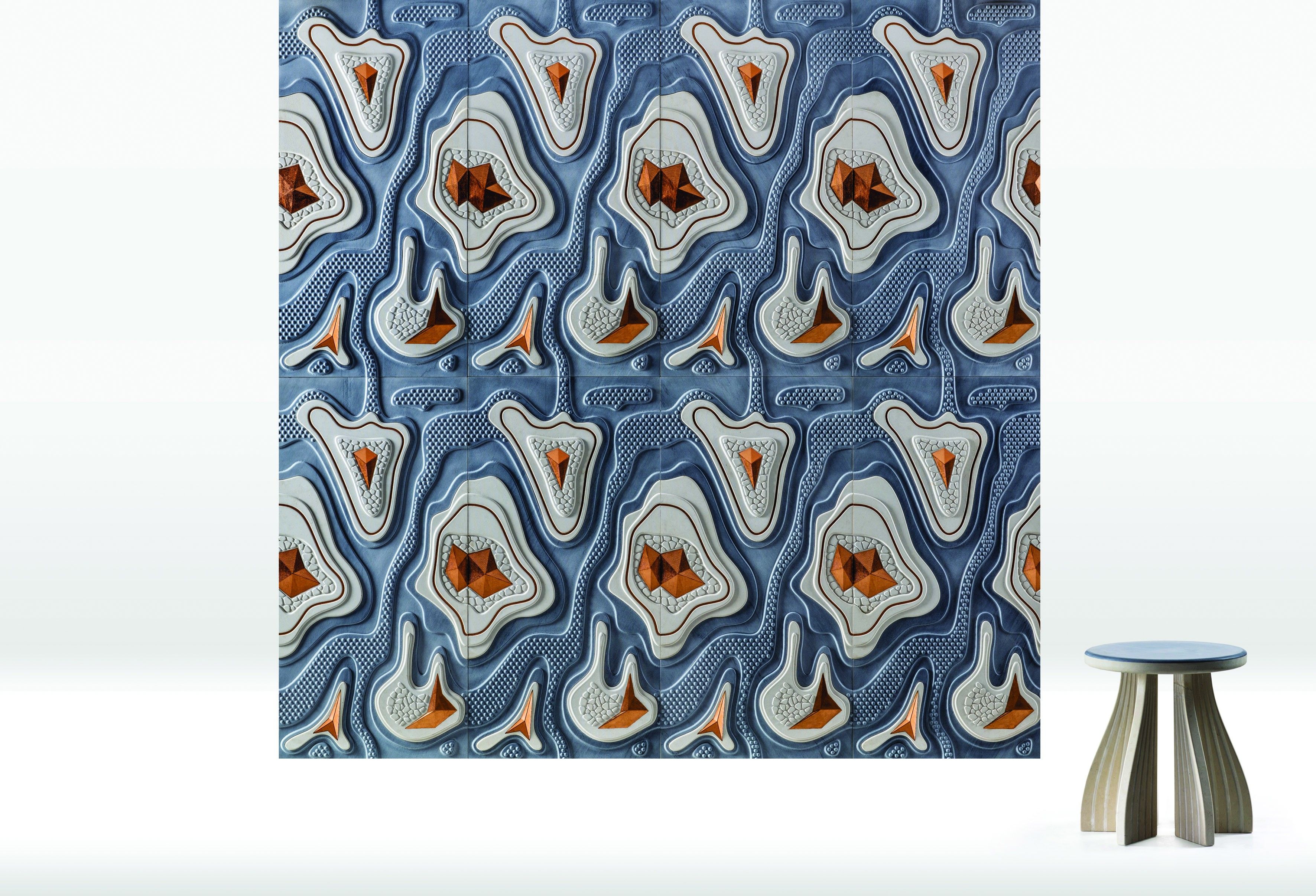 Lithea inlaid marble furniture and wall coverings by Elena Salmistraro