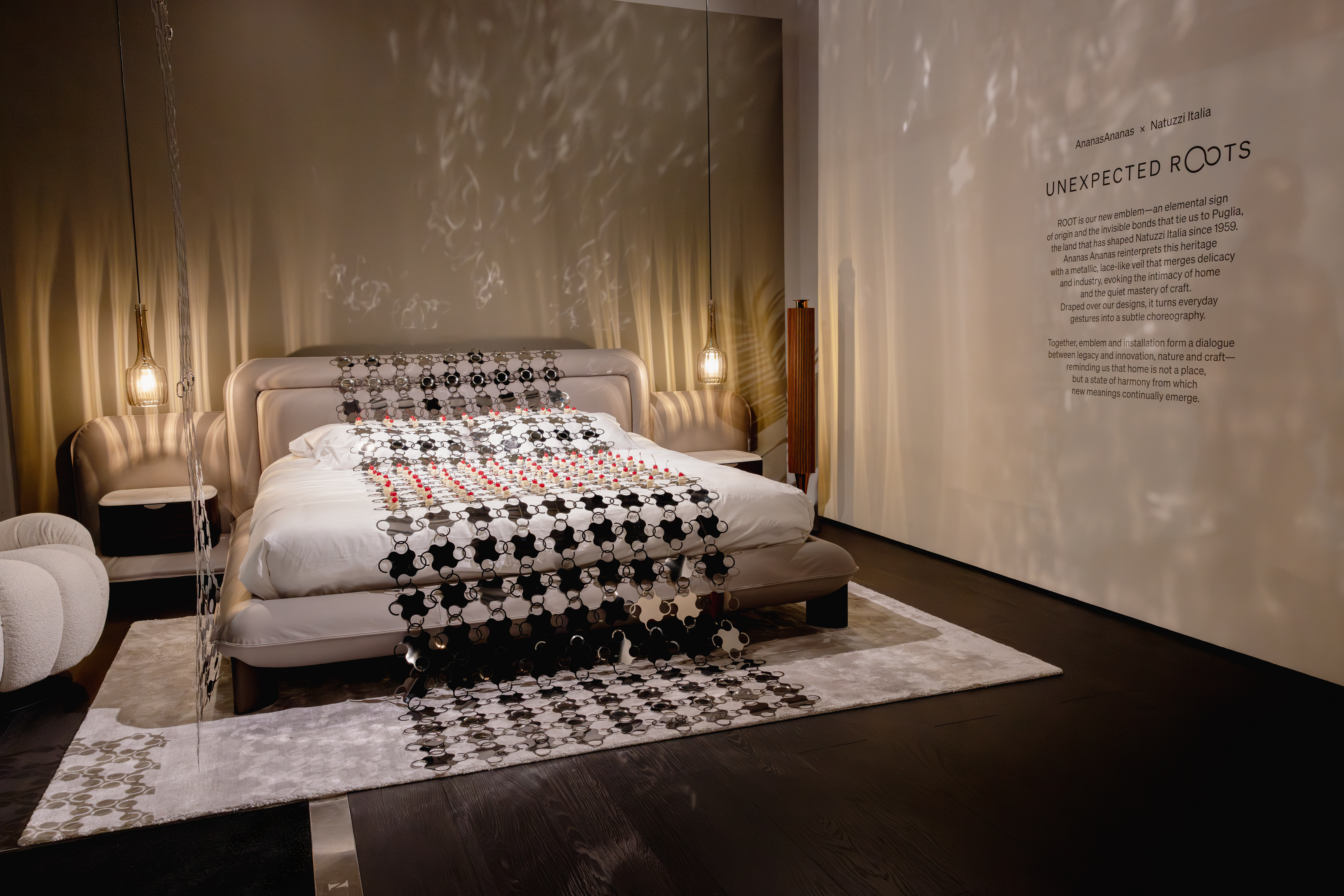 The installation Unexpected Roots by Natuzzi Italia in Miami