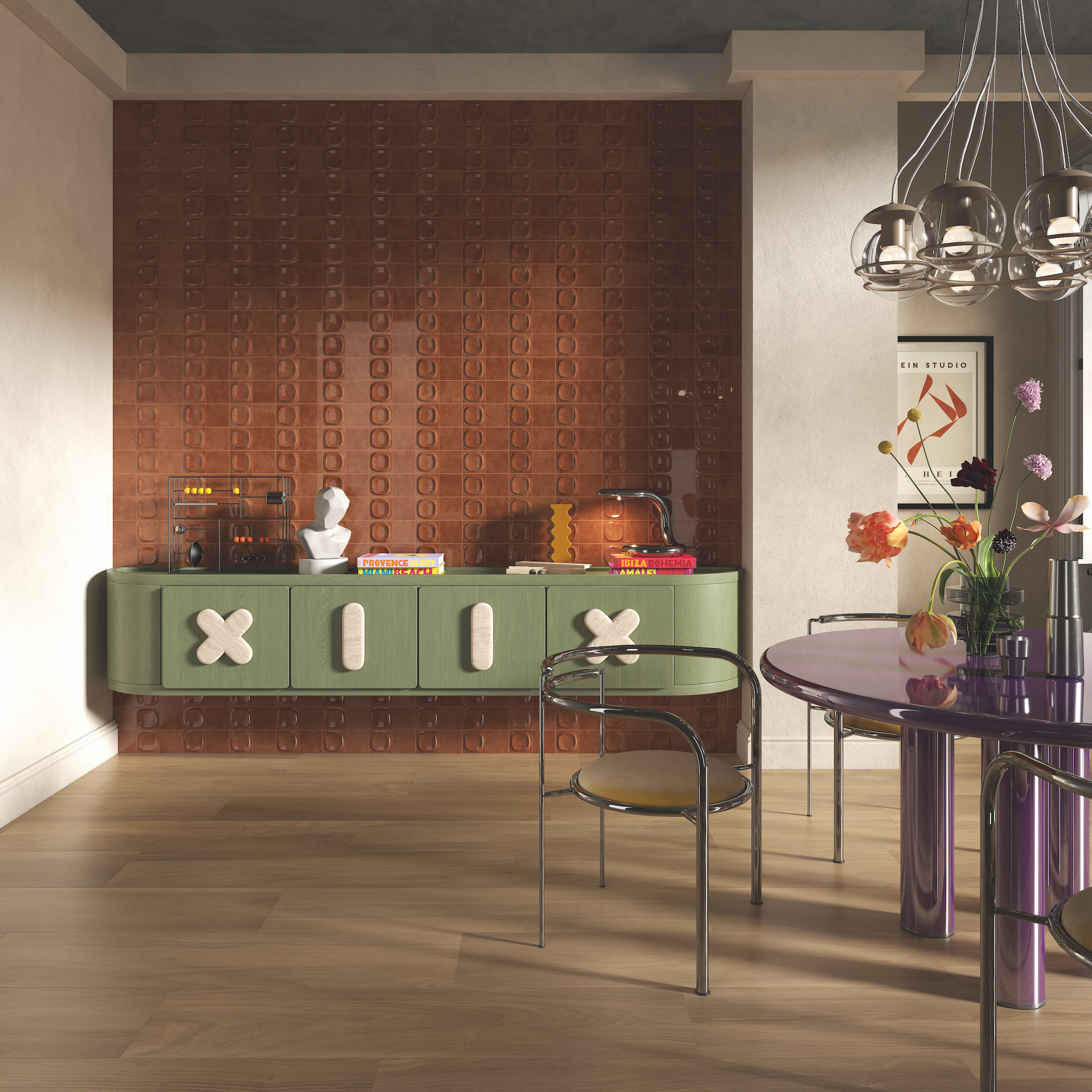 The new colored and three-dimensional Sartoria ceramic tiles