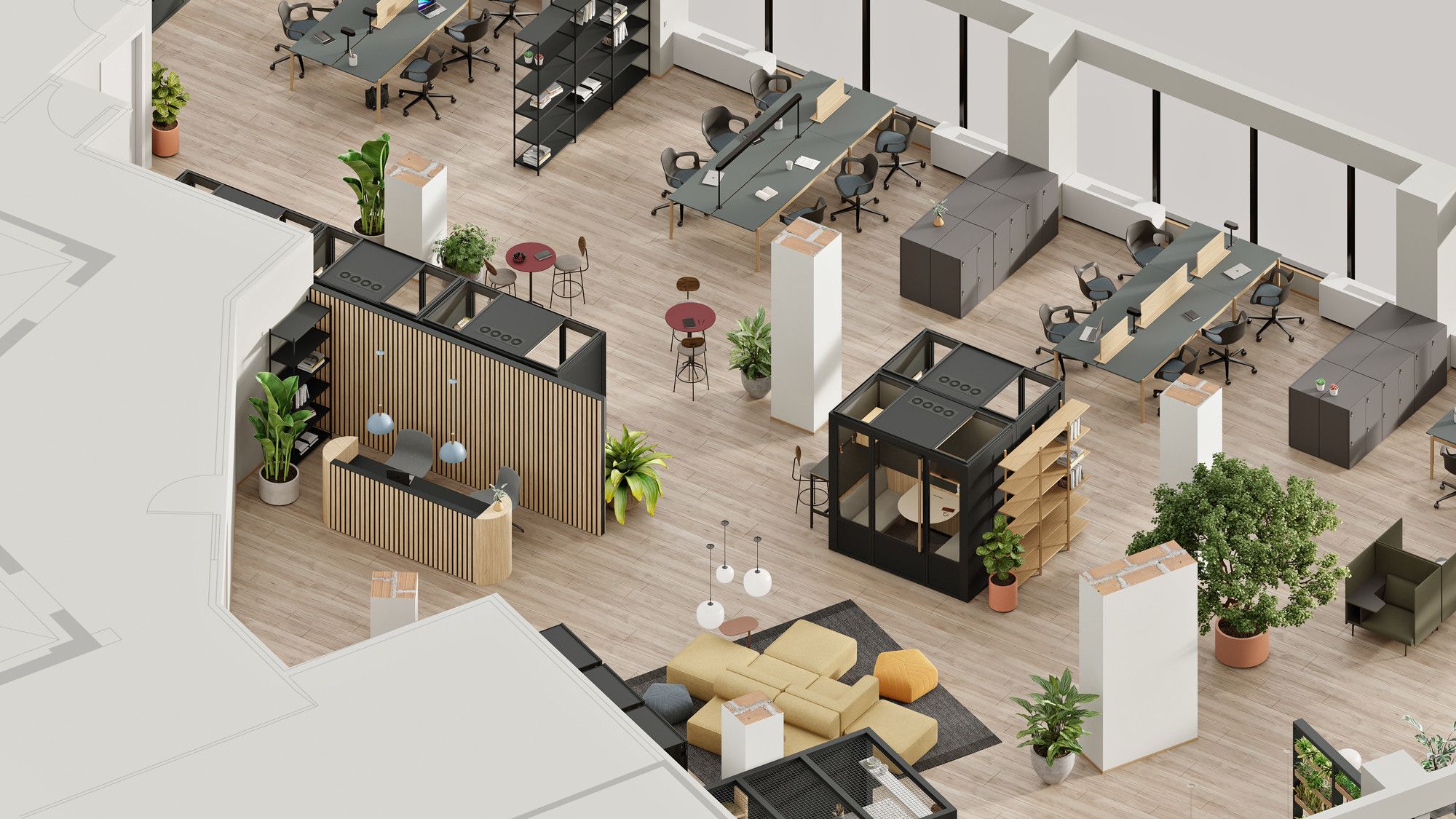 Flexible workspaces by Room