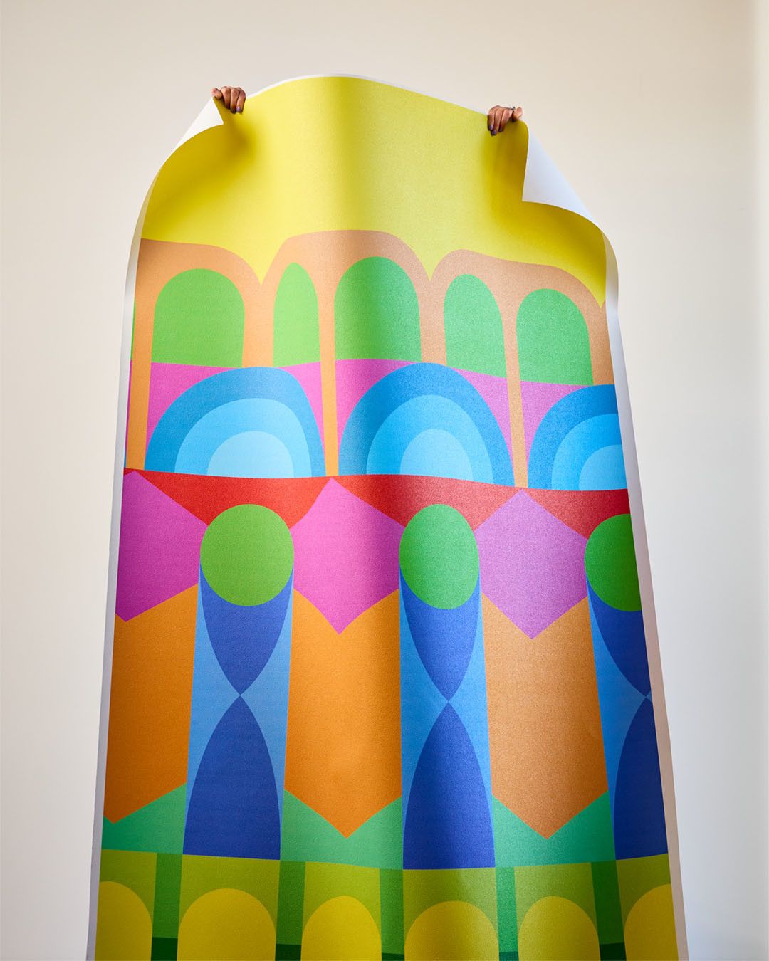 Colorful wallpapers and fabrics by Momentum and Yinka Ilori at Neocon 2024