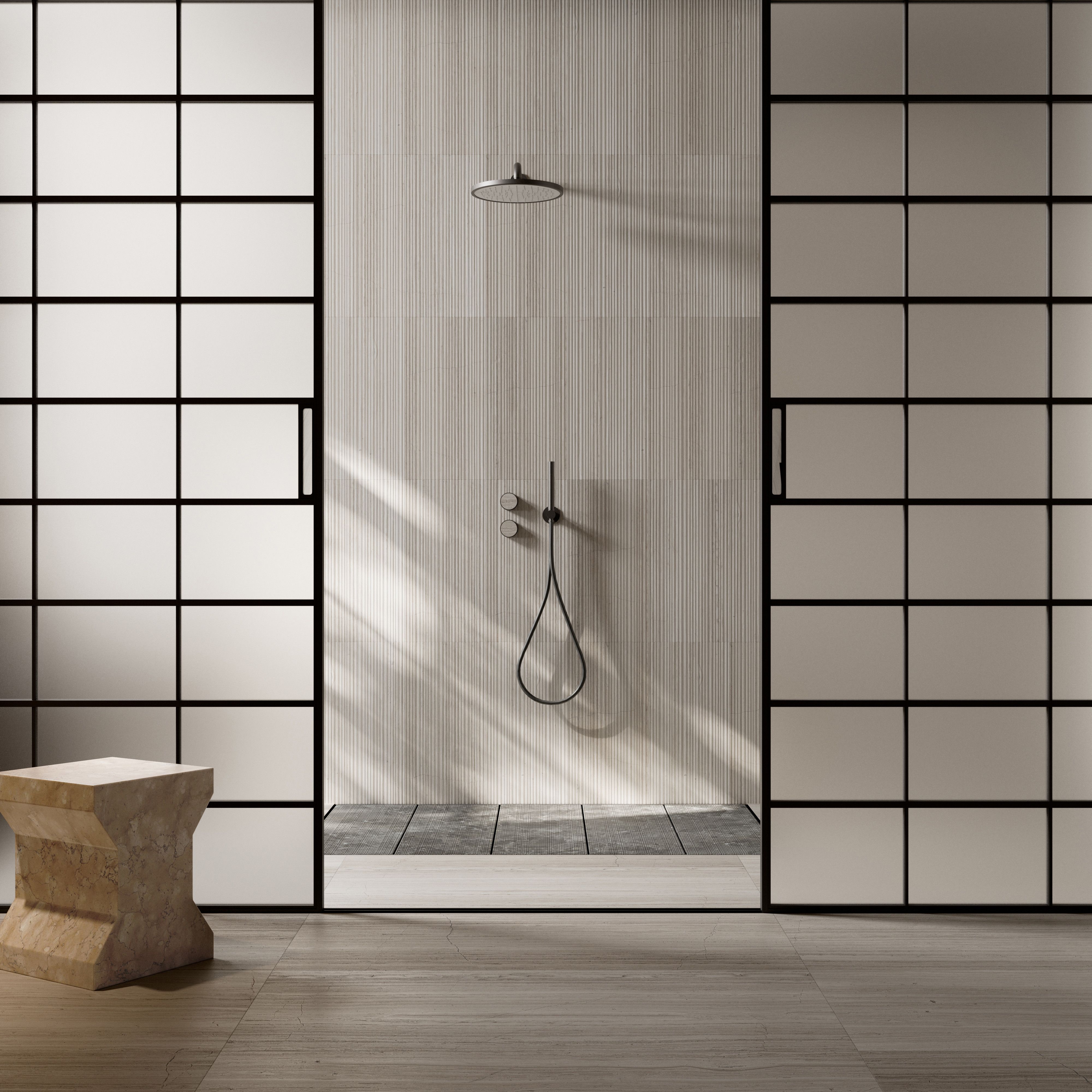 Salvatori marble Spaghetti tap designed by Elisa Ossino