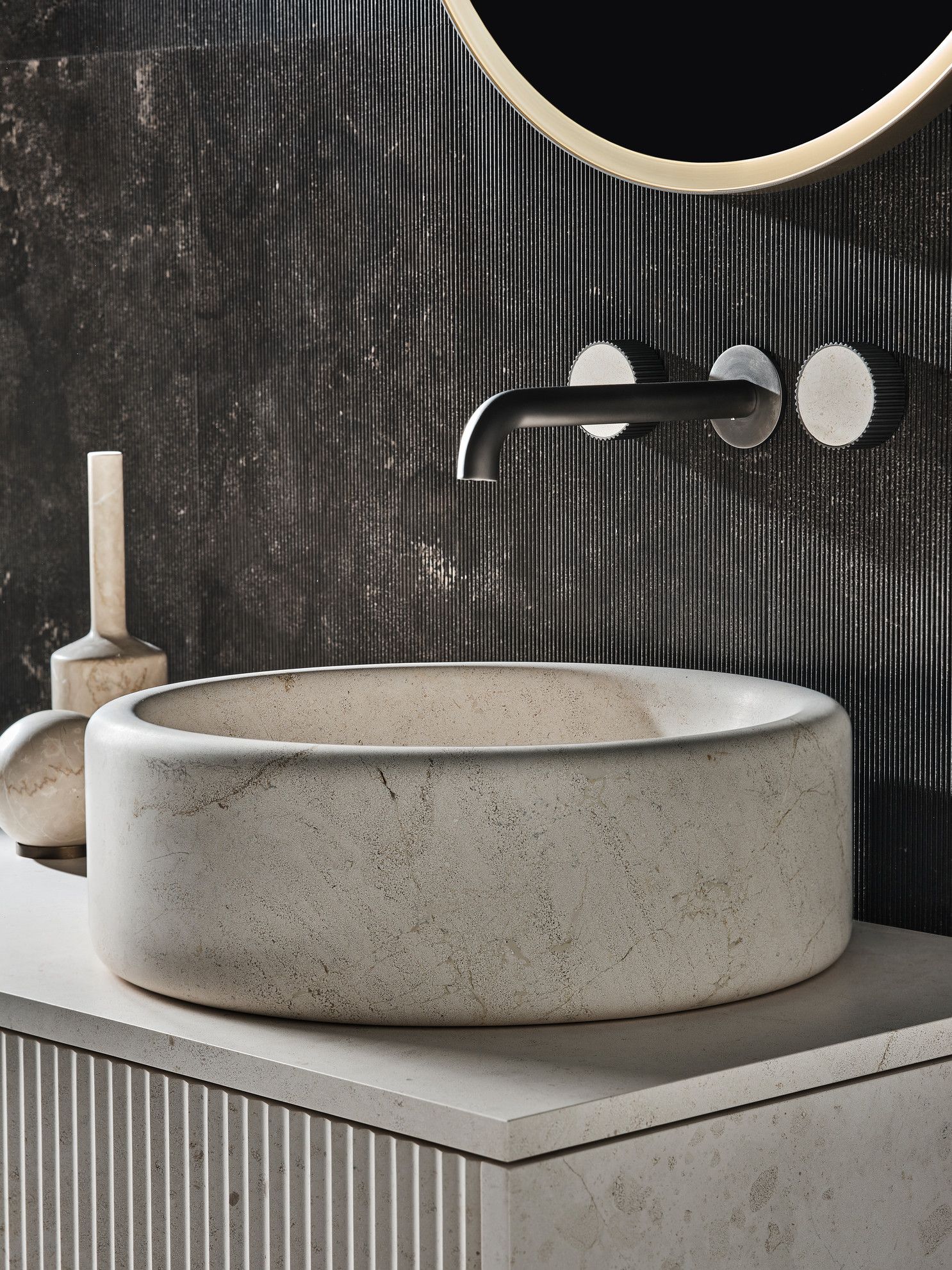 Salvatori marble Spaghetti tap designed by Elisa Ossino