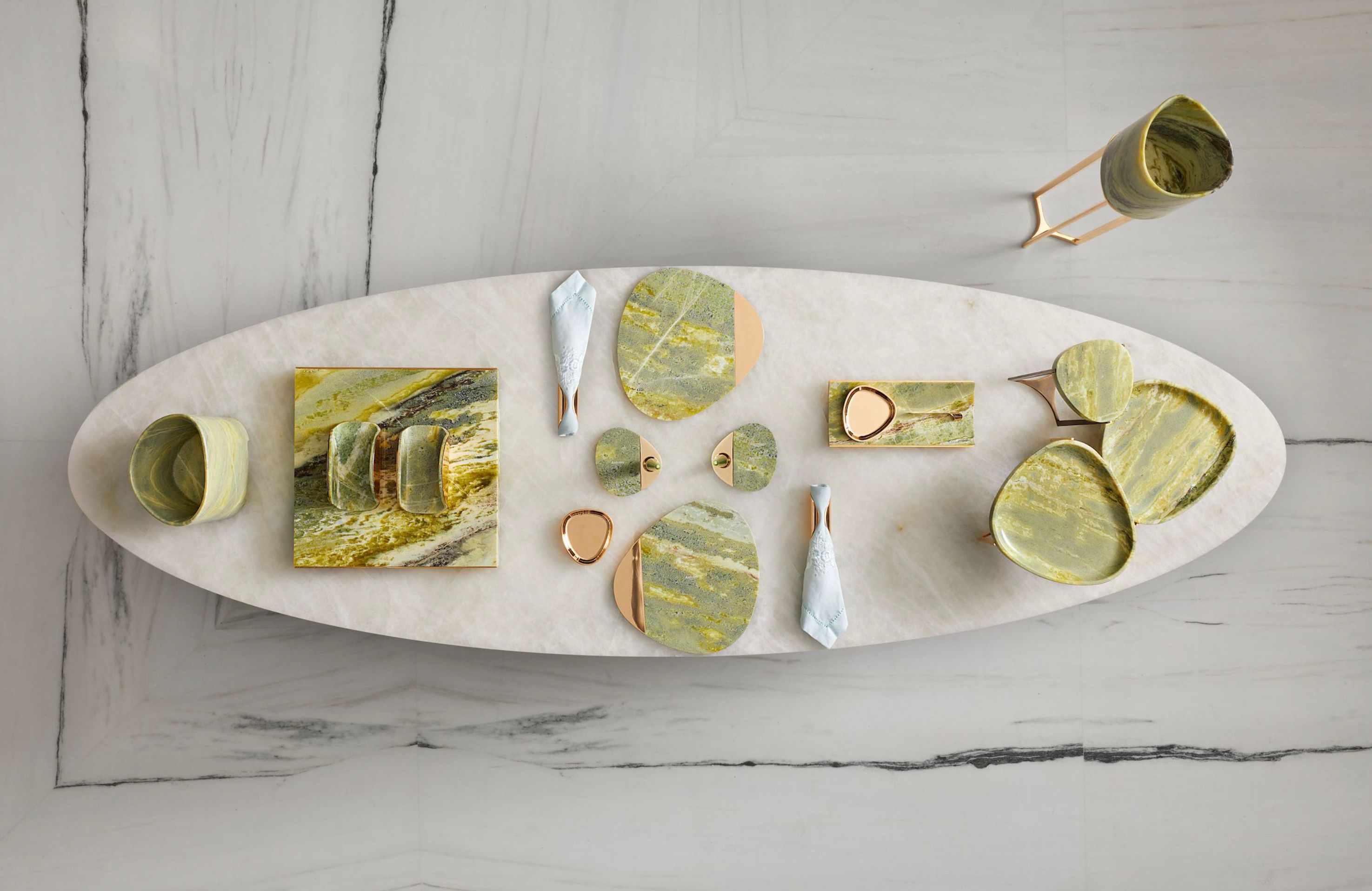 Antolini marble table accessories designed by Alessandro La Spada