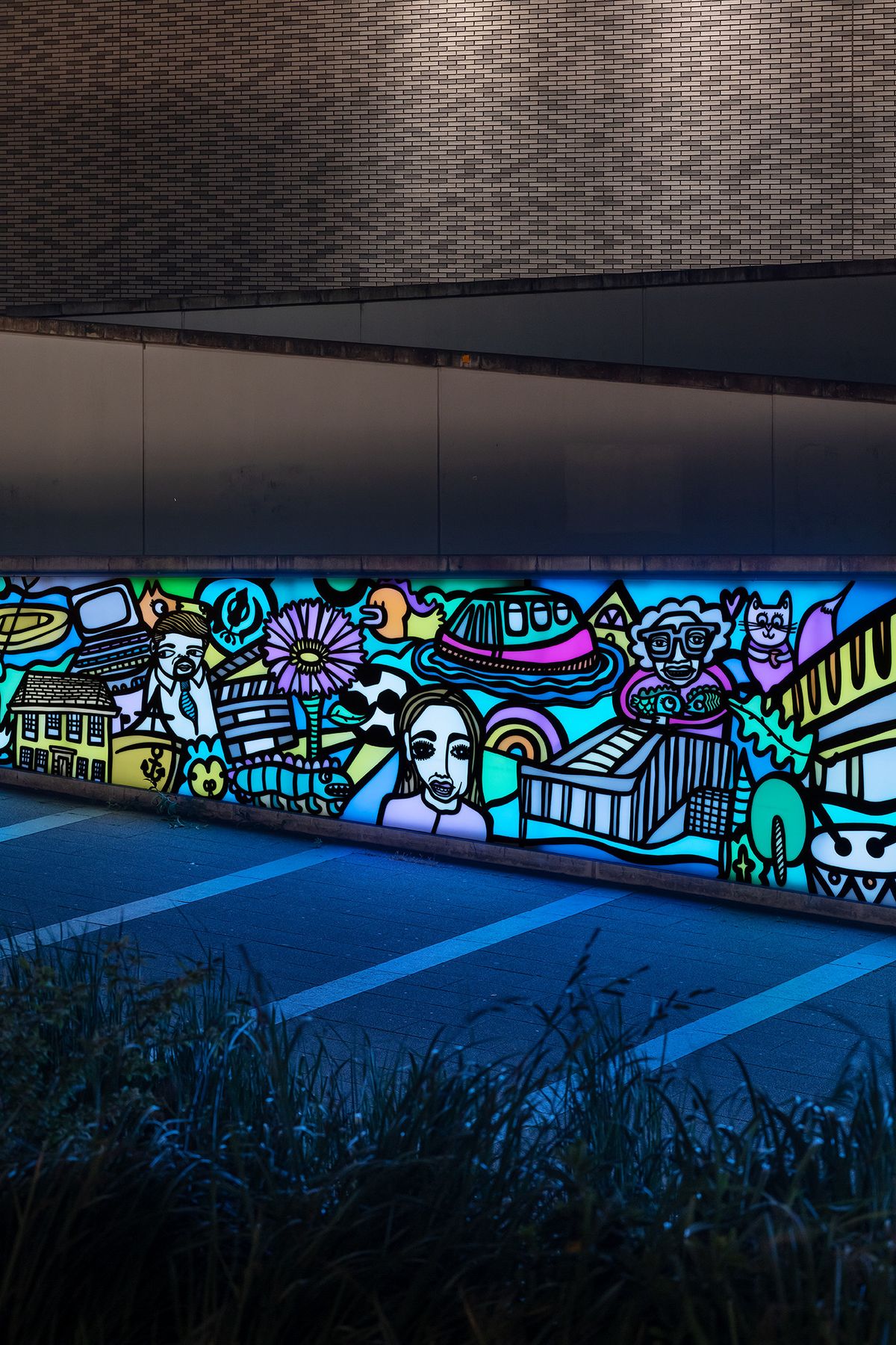 Solid Surface HIMACS for a backlit mural in Reading