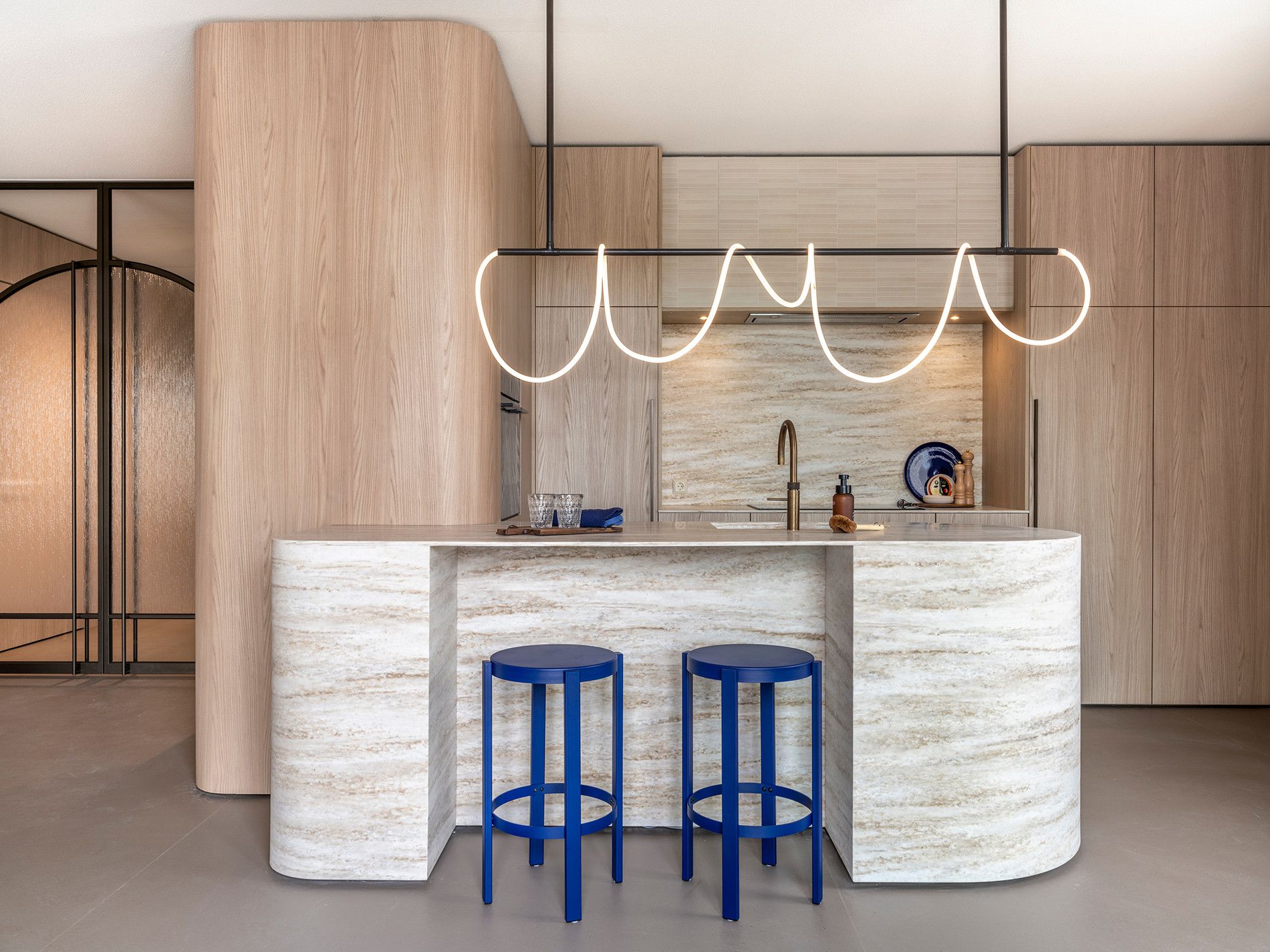 Durasein presents a kitchen island that is as robust as it is original