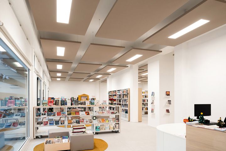 Caruso Acoustic sound-absorbing panels for the Ferrara Municipal Library