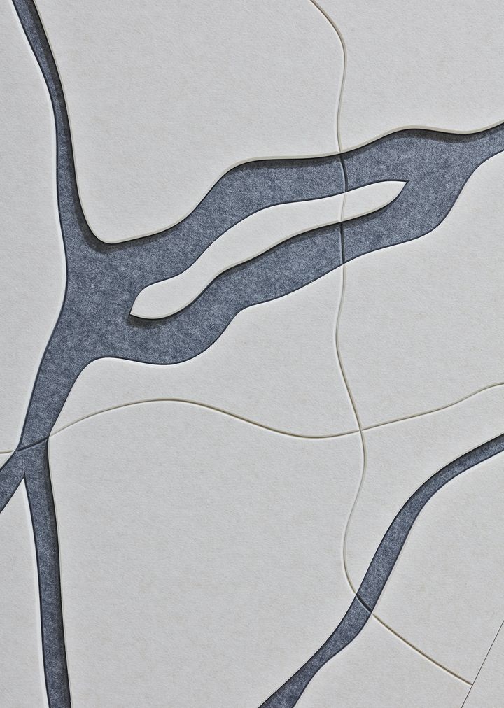Carrara by Turf: PET Felt Acoustic Panels with Carved Stone Designs