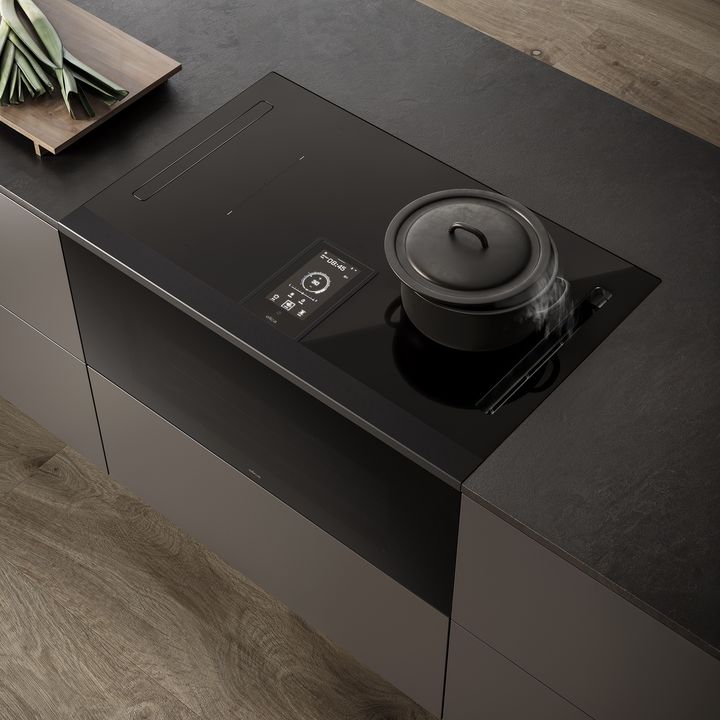 The new Elica appliance includes hood, oven and induction hob