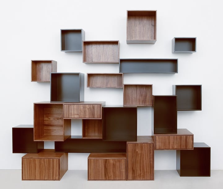 Cubit in 15 colours and natural walnut veneer