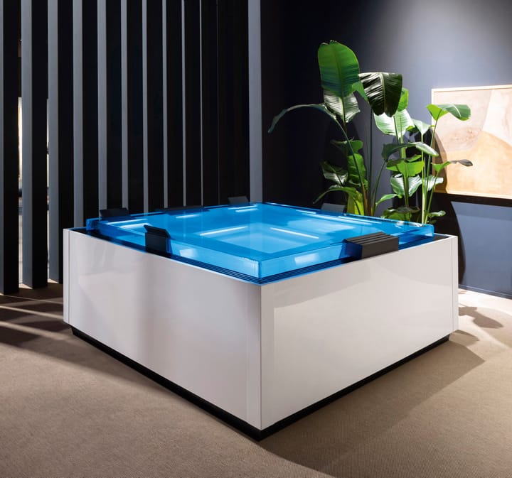 The hydromassage mini-pool with glass edge