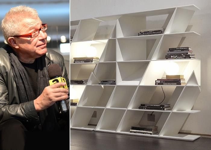 The bookcase as a Corian sculpture