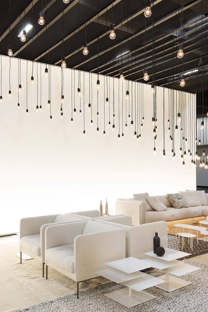 The new Living Divani collections under a sparkling cascade of light