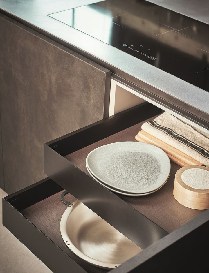 Melaminico Ossido Ghisa + acciaio inox mat